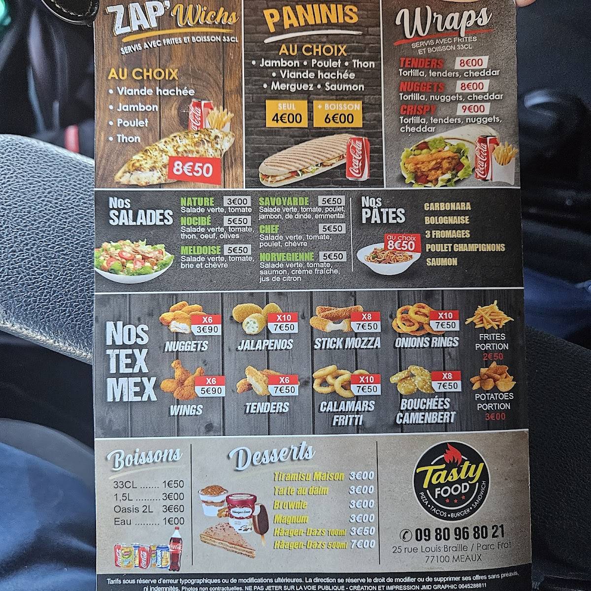 Menu at Tasty Food restaurant, Meaux