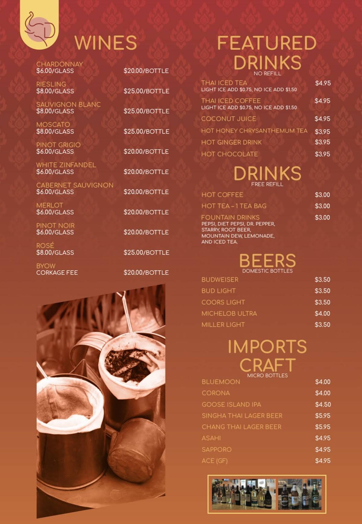 Menu at Thai D'Lish restaurant, Quincy
