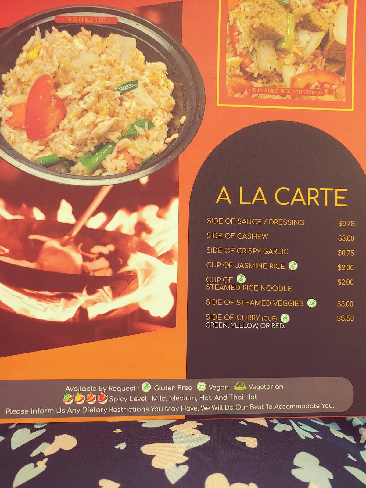 Menu at Thai D'Lish restaurant, Quincy
