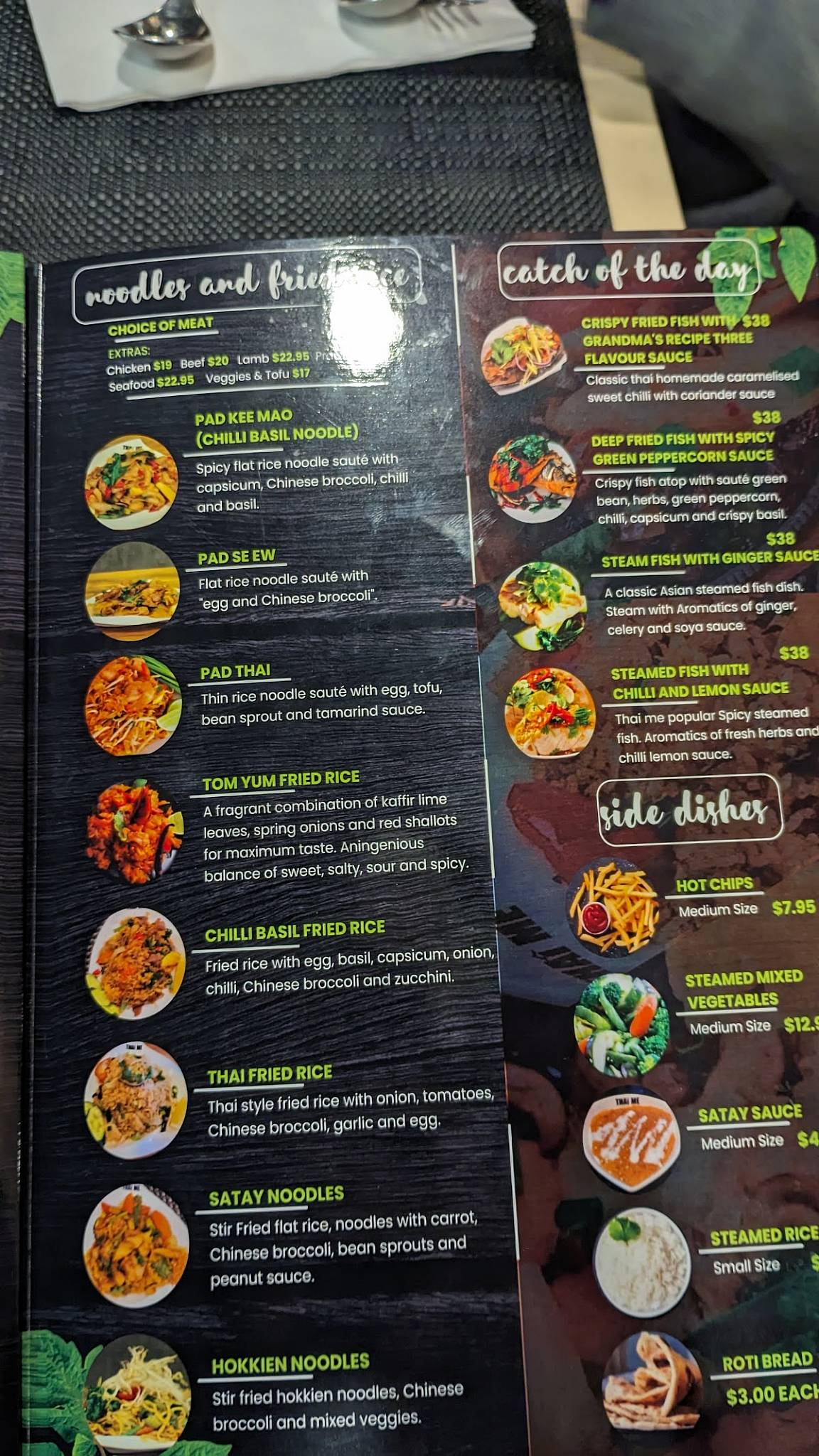Menu at Thai Me Liverpool restaurant, Liverpool