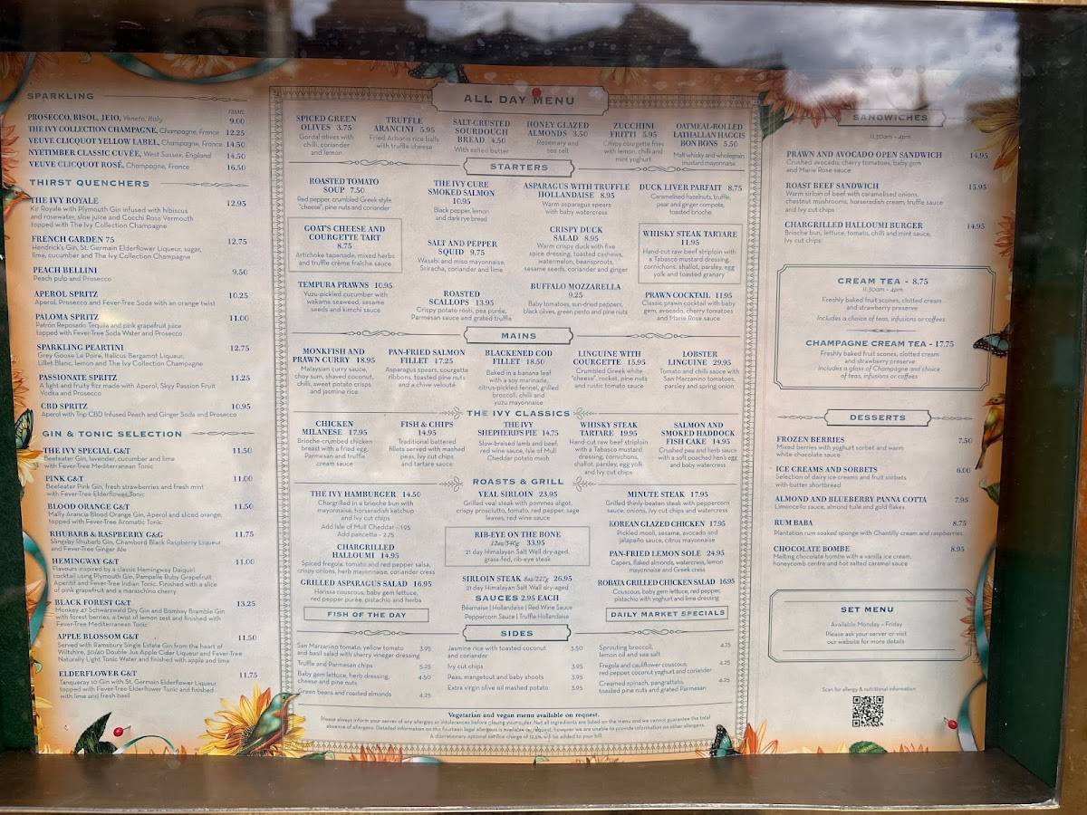 Menu at The Ivy Buchanan Street, Glasgow restaurant, Glasgow, 106 ...
