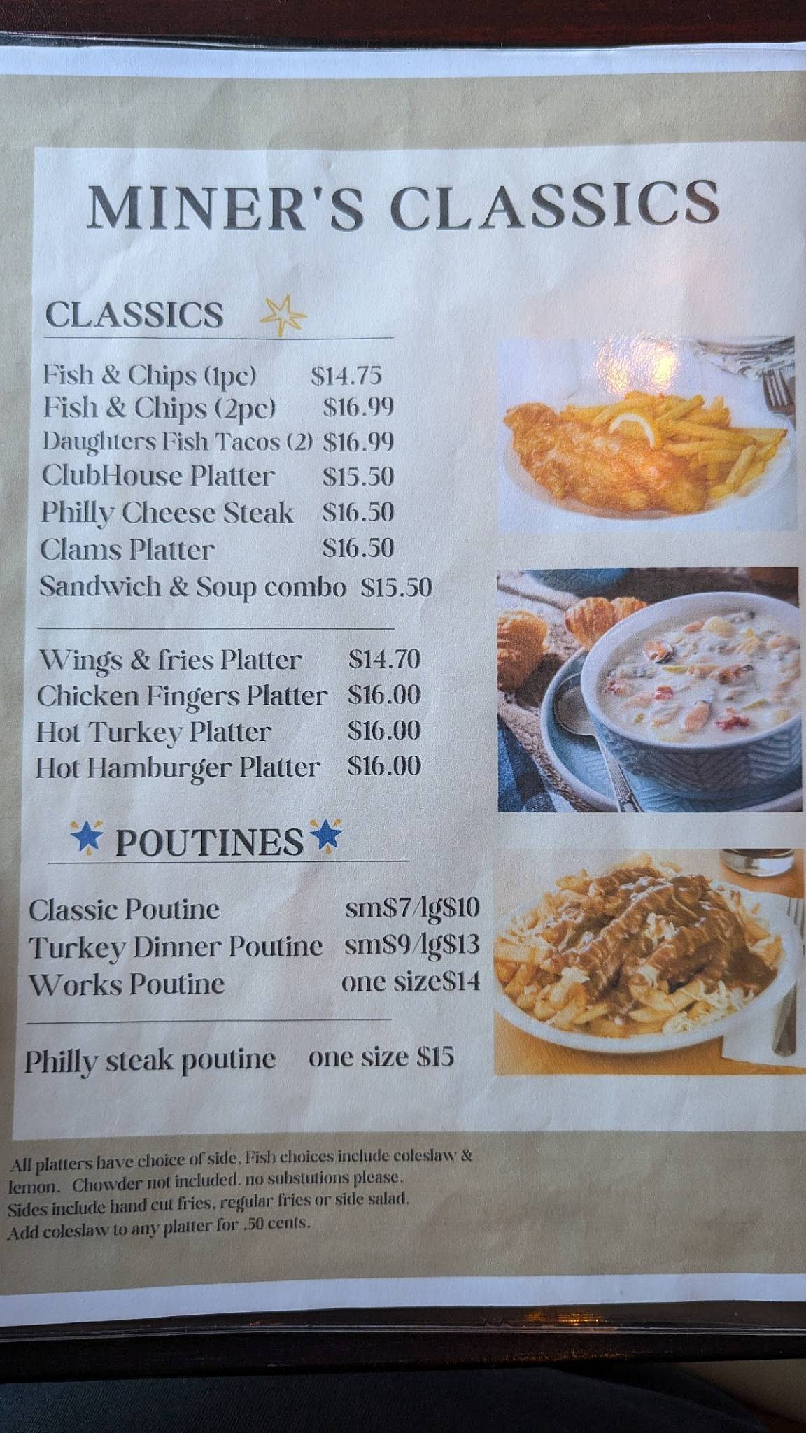 Menu at The Miner's Daughter Restaurant and Bakery, North Sydney