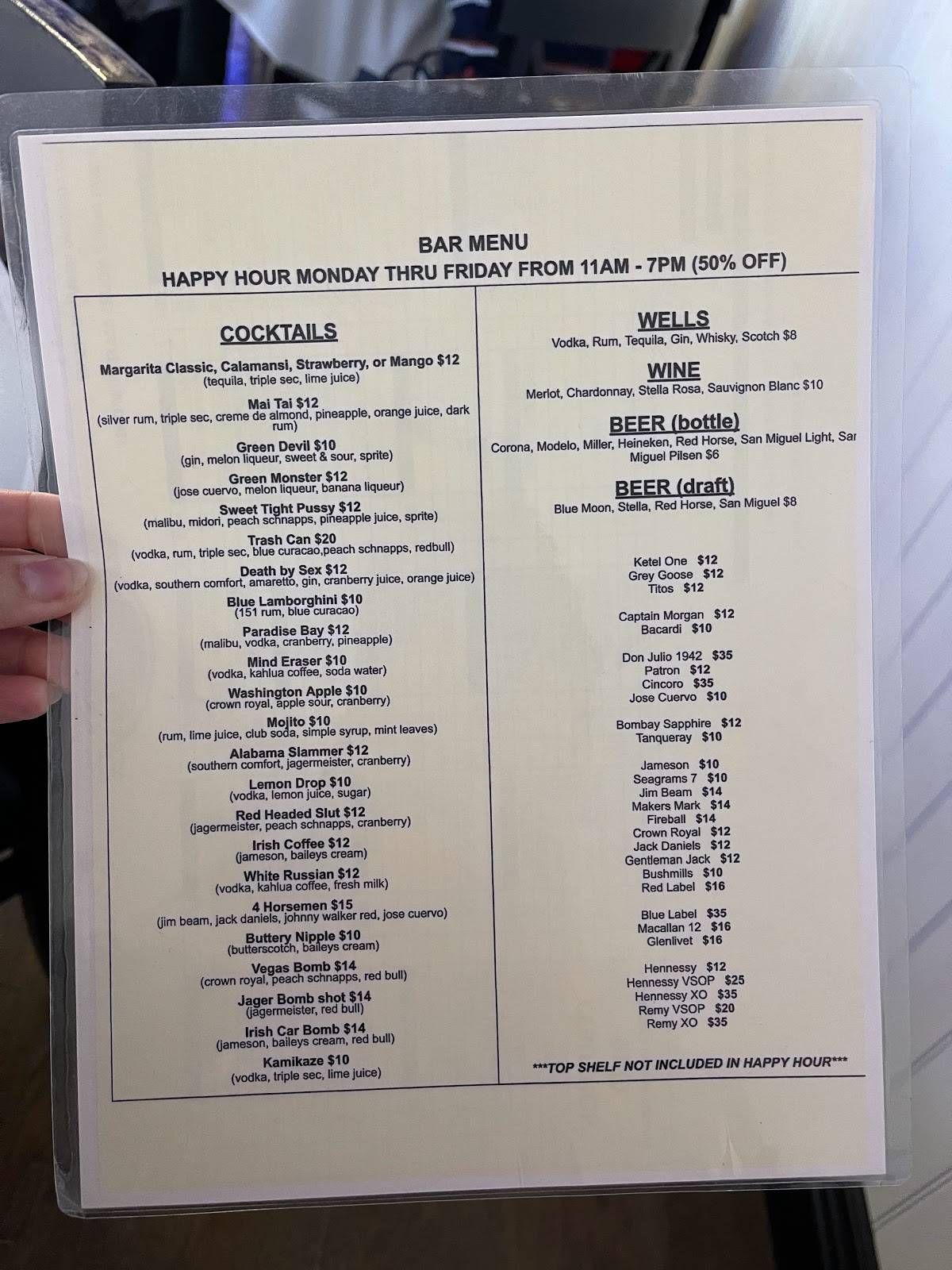 Menu at The Noypitz Bar & Grill, Las Vegas