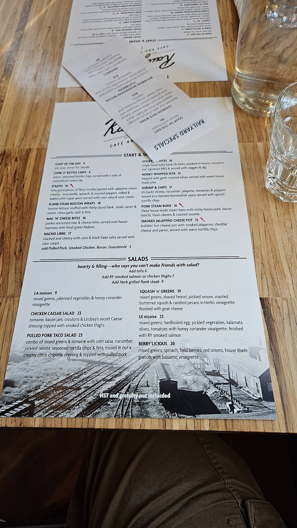 Menu at The Railyard Café and Taphouse, Peterborough