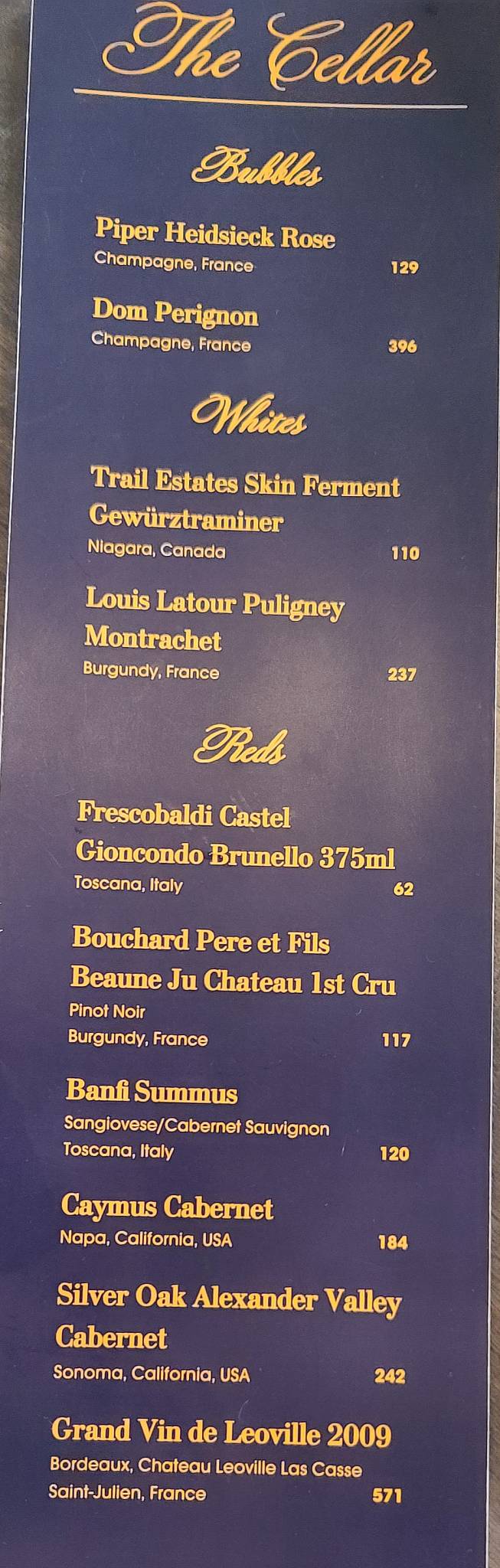 Menu at The Rock Steakhouse Bar & Grill, St. John's