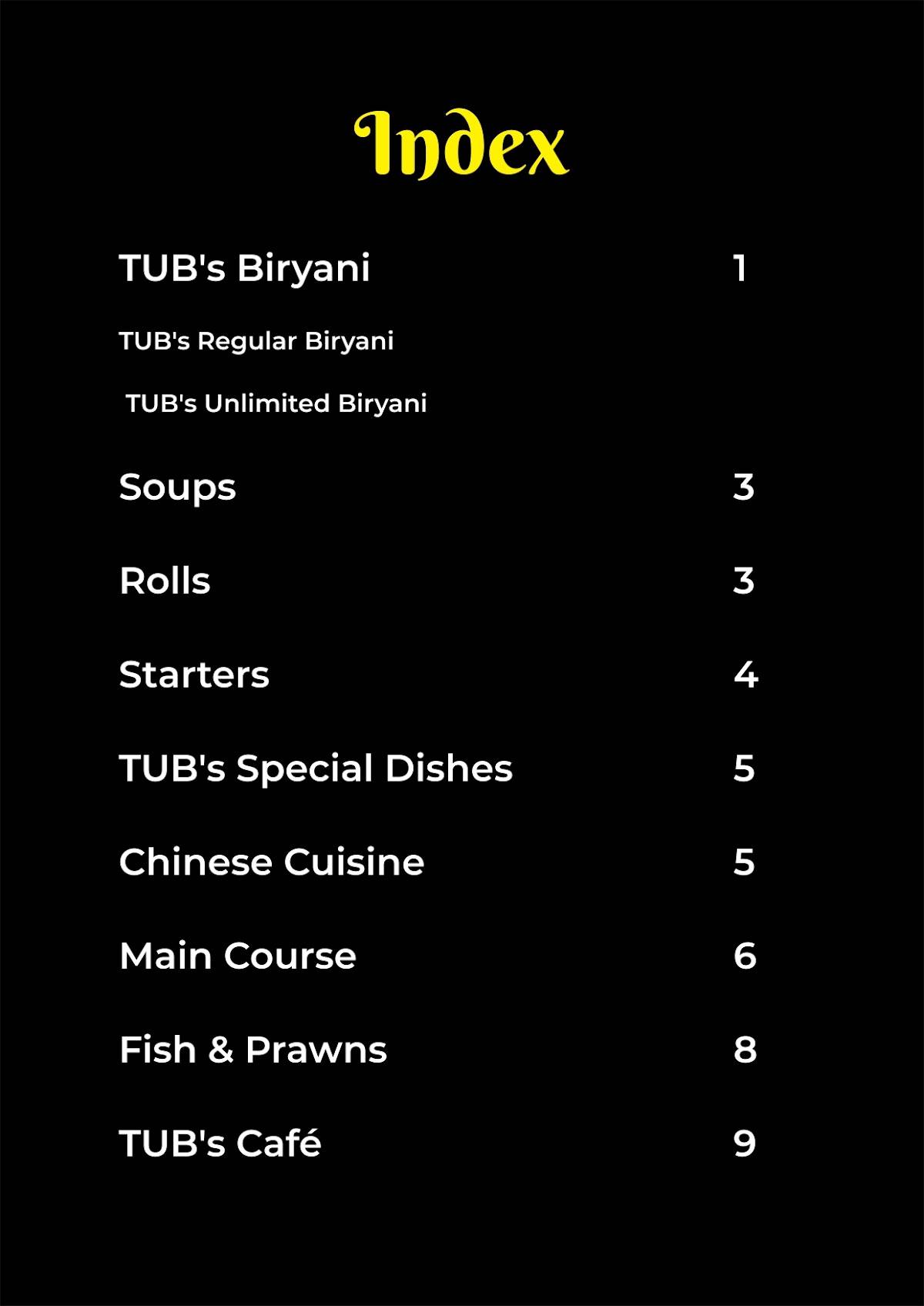 Menu at The Unlimited Biryani - TUB, Nagpur