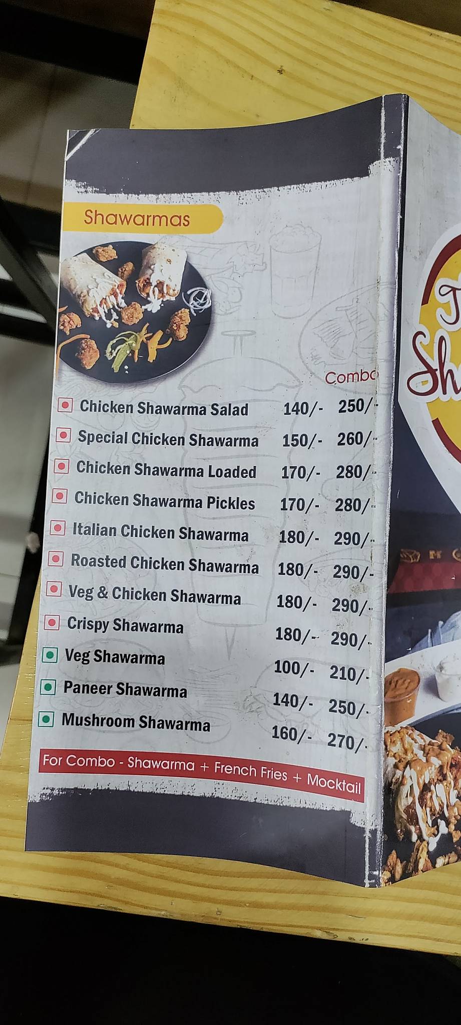 Menu at The shawarma co, Vizianagaram