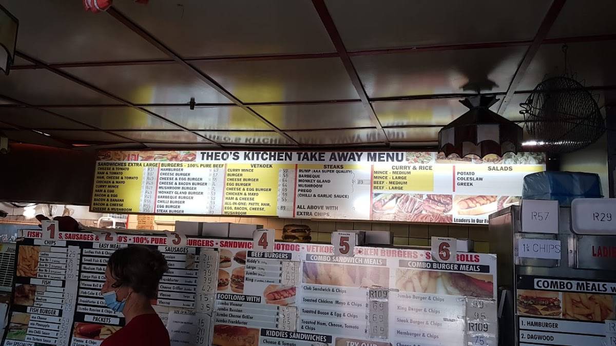 Menu at Theo's Kitchen restaurant, Centurion