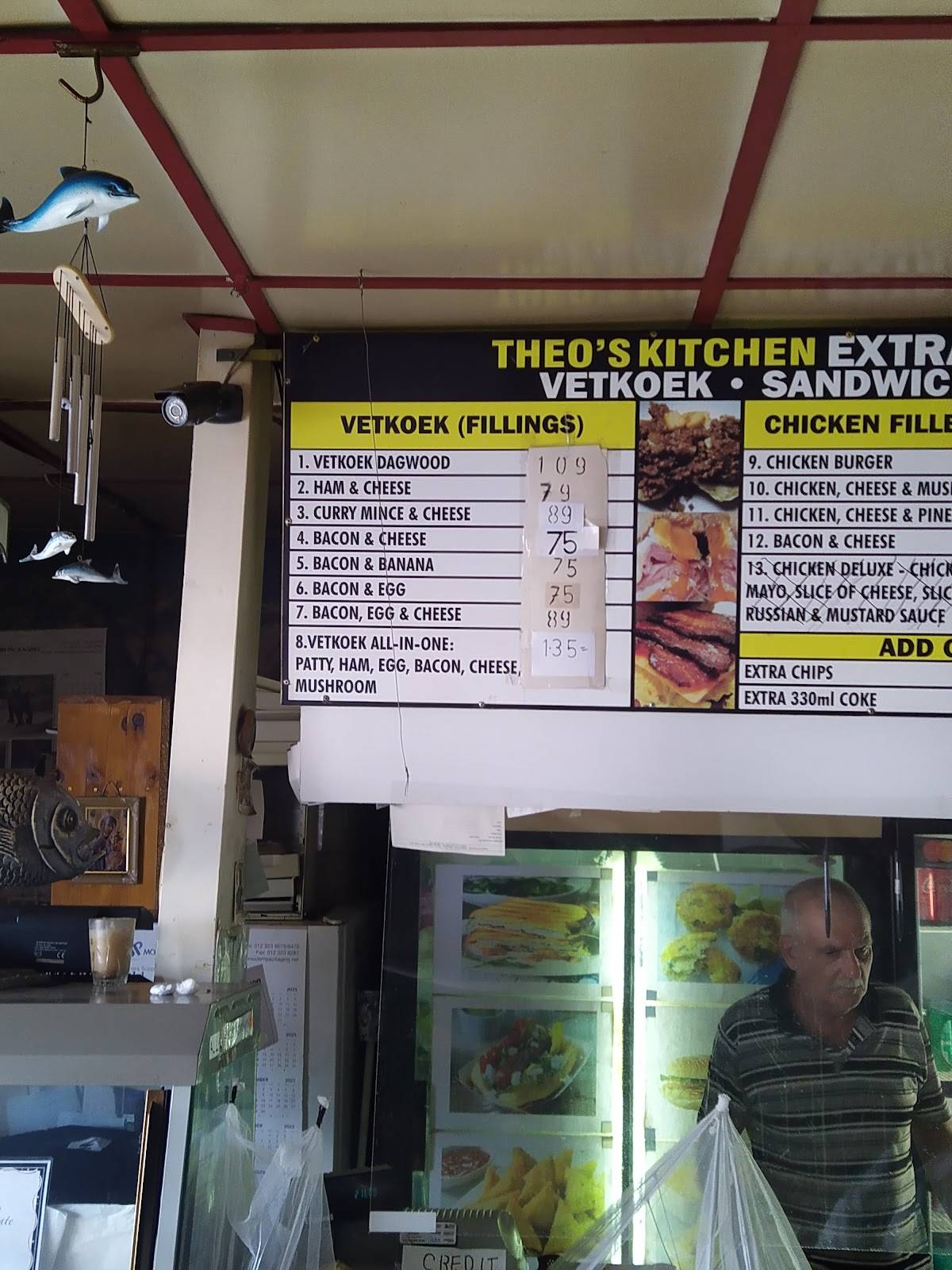 Menu at Theo's Kitchen restaurant, Centurion