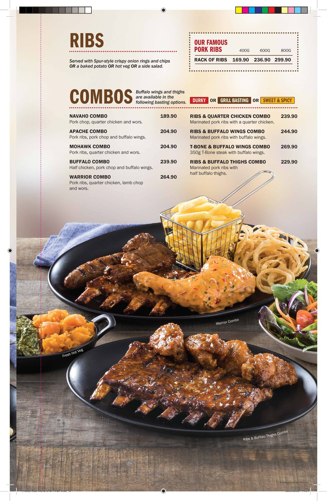 Menu at Thunder Eagle Spur restaurant, Brakpan