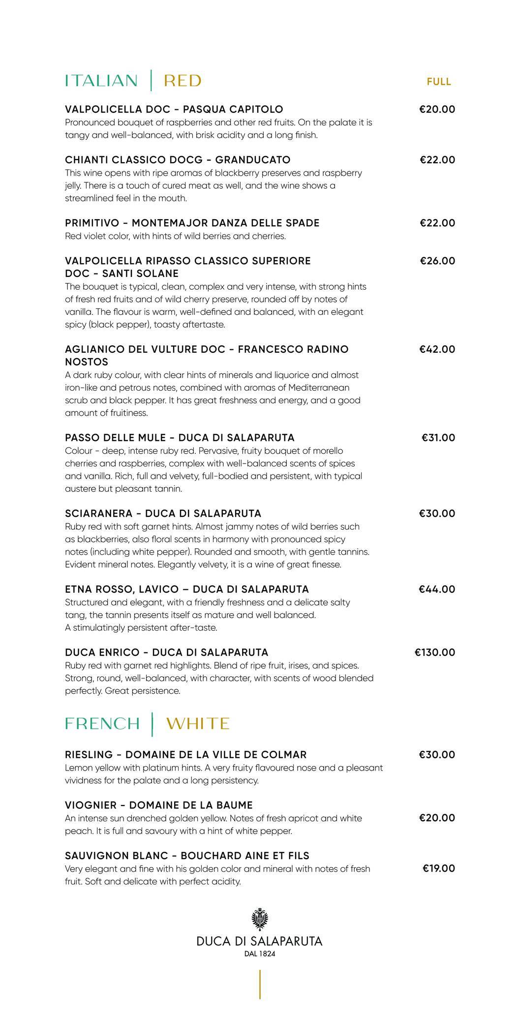 Menu at Tiffany's Bistro restaurant, Sliema