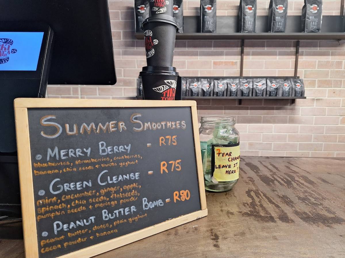 Menu at Tiki Tonga Coffee Roasters - Rondebosch, Cape Town