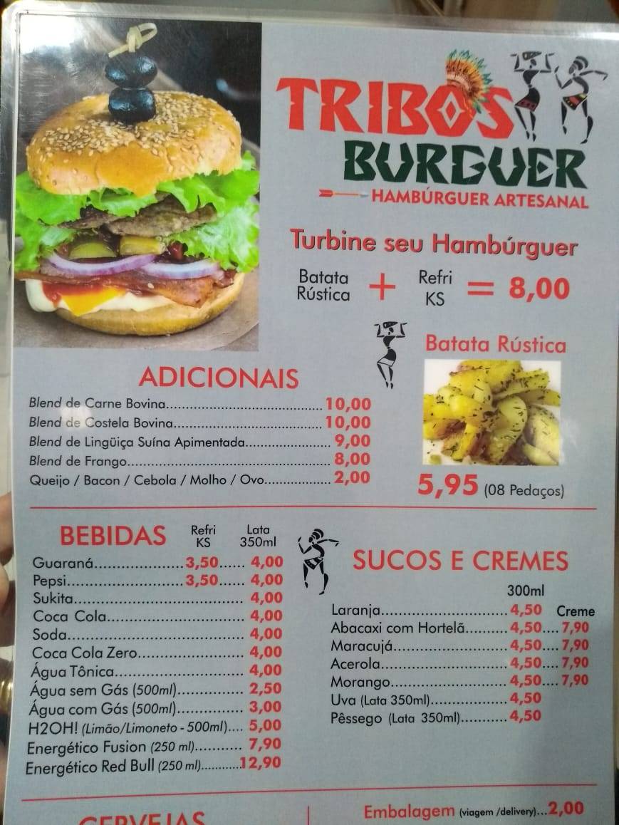Menu at Tribos Burguer restaurant, Goiânia