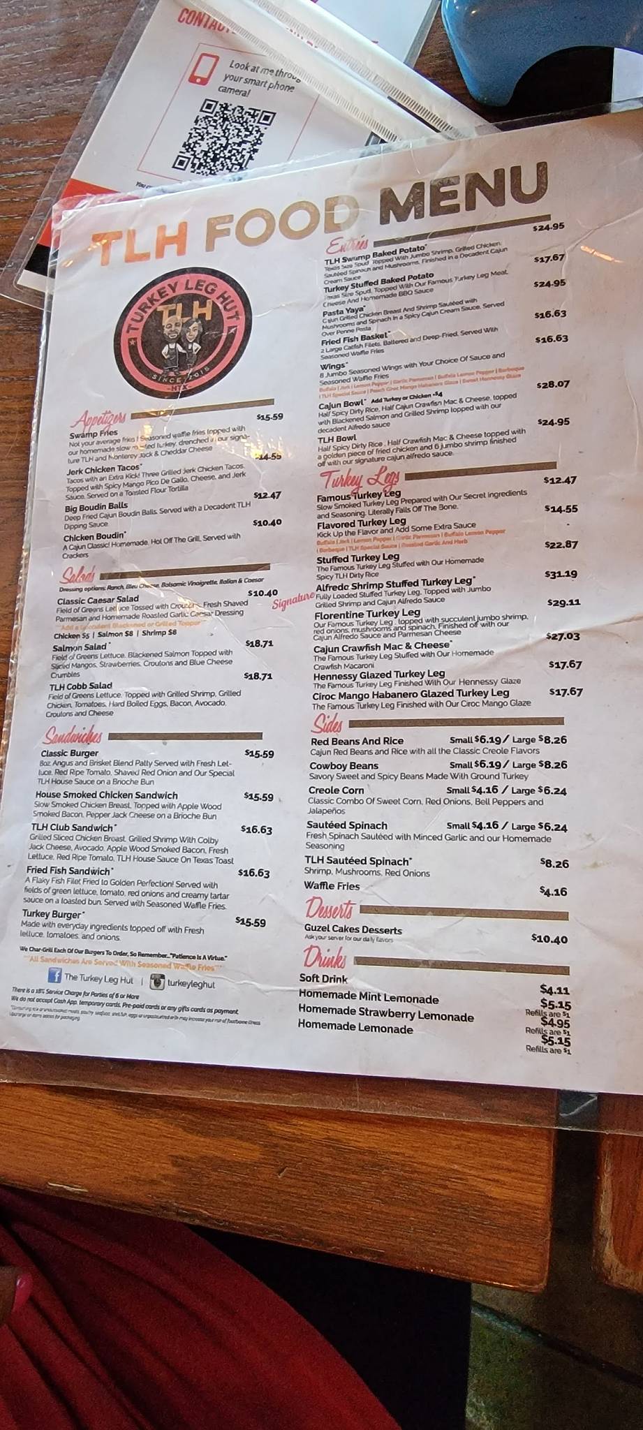 Menu at Turkey Leg Hut restaurant, Houston, Almeda Rd suite A/B