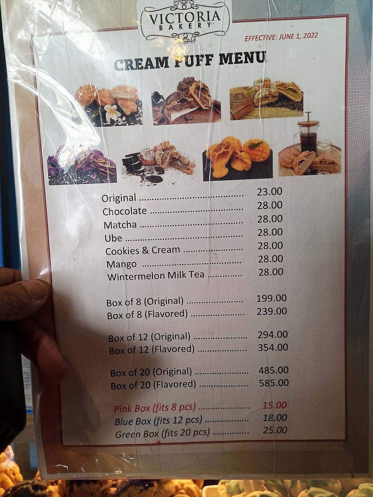 Menu at Victoria Bakery Loakan, Baguio
