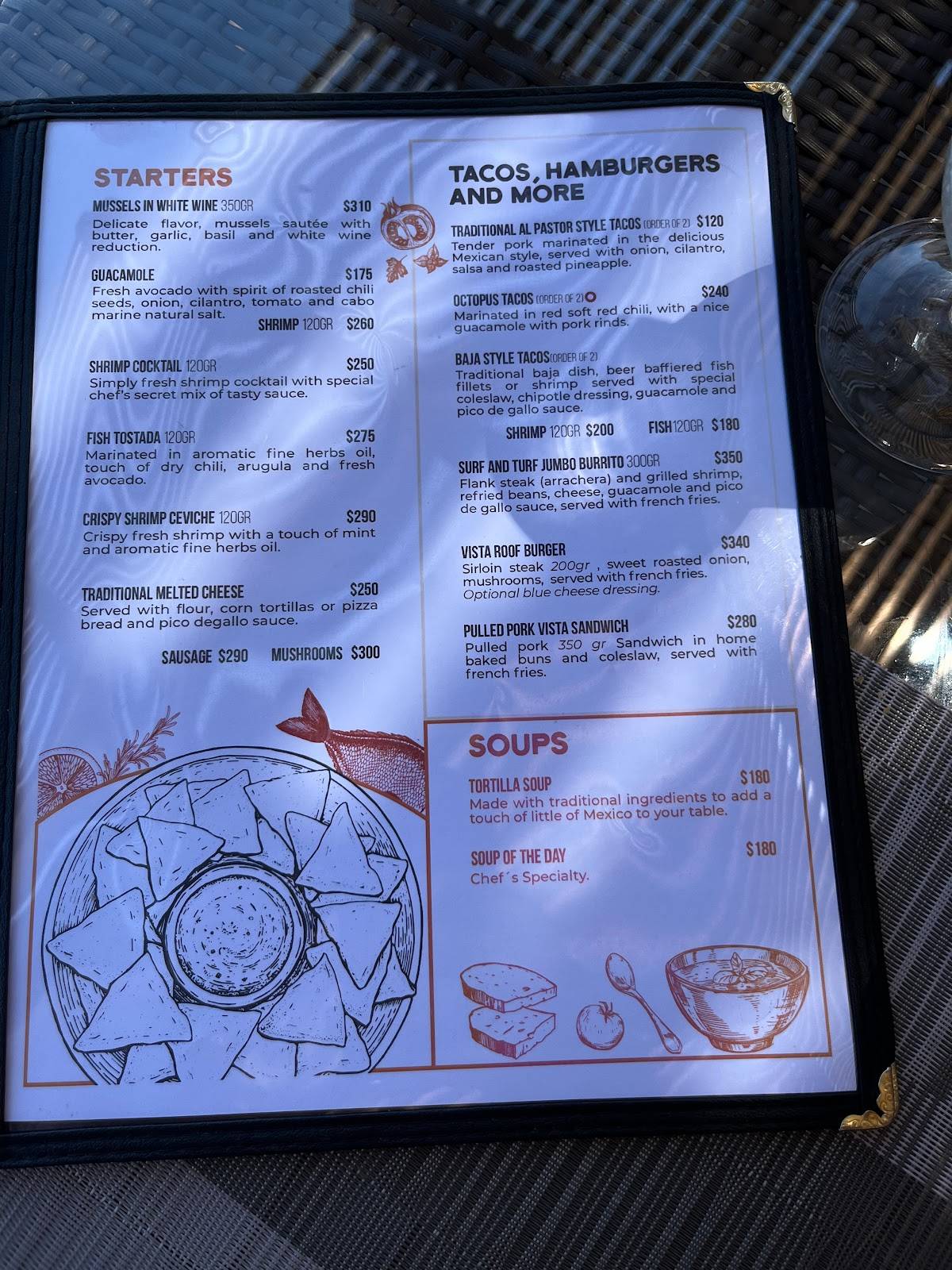 Menu at Restaurant VistaRoof by Tesoro Los Cabos, Cabo San Lucas
