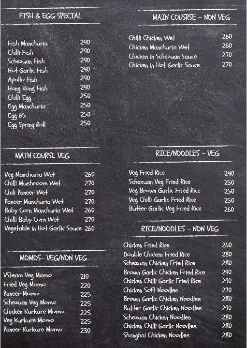 Menu at Wacky Wok, Hyderabad