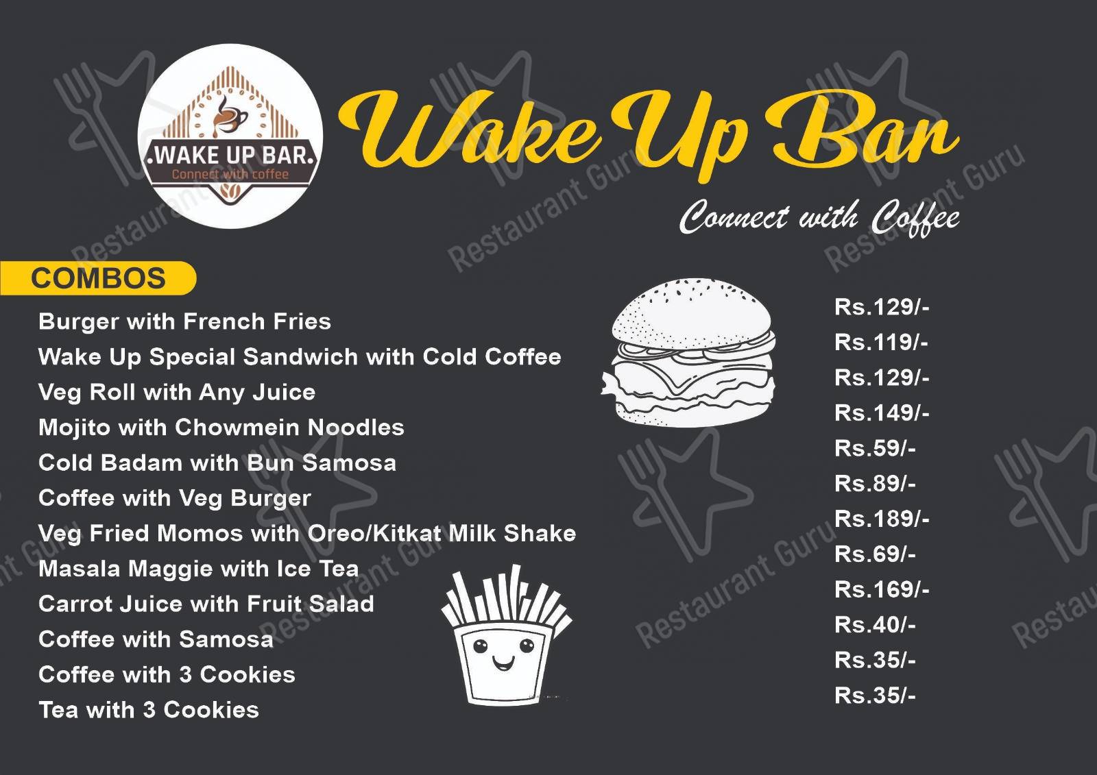 Menu at Wake Up Bar Cafe (connect with coffee), Mysuru
