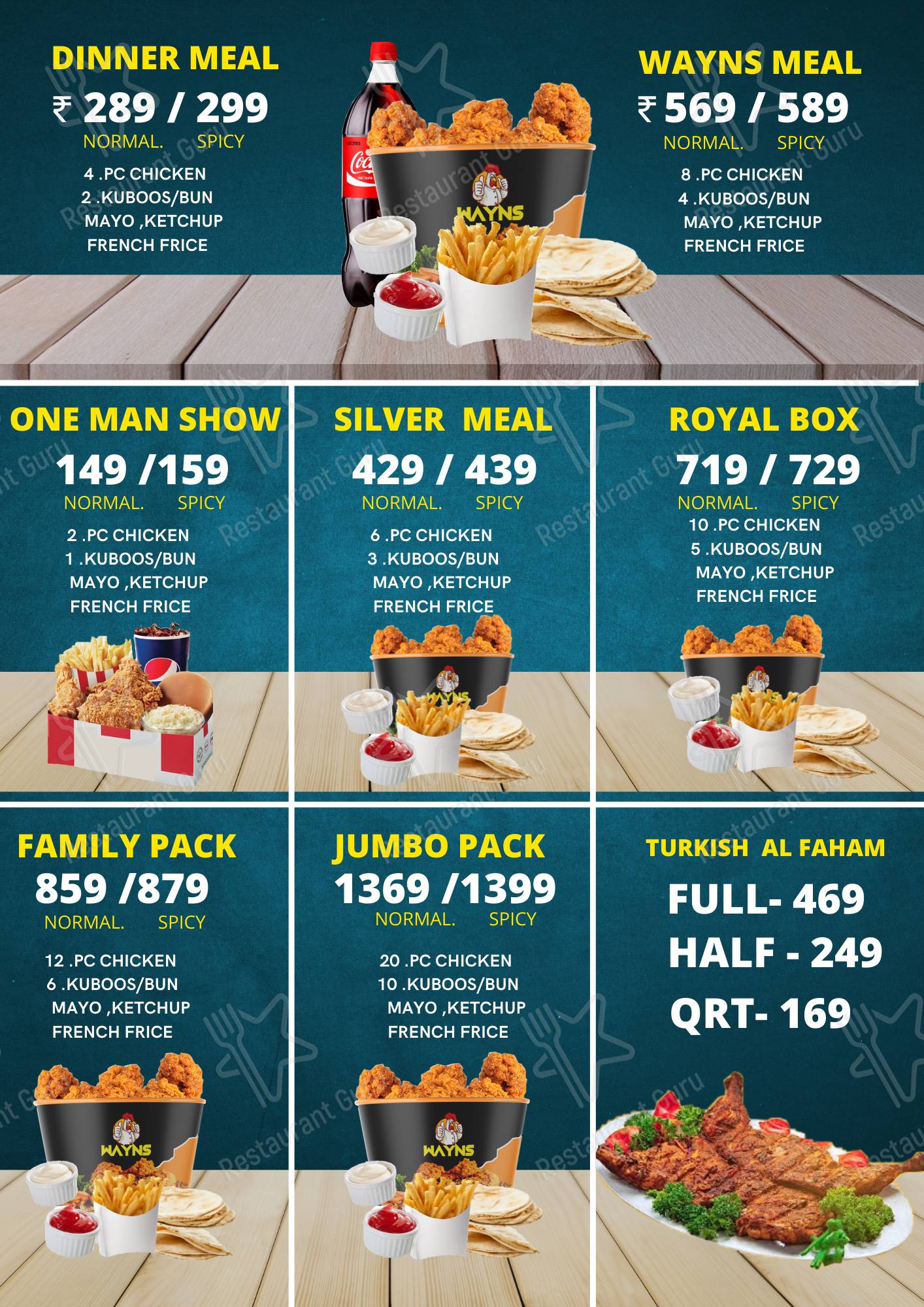 Menu at Wayns Crispy Fried chicken, Meenangadi
