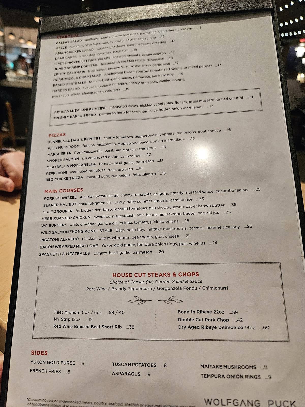 Menu at Wolfgang Puck Kitchen + Bar, The Villages