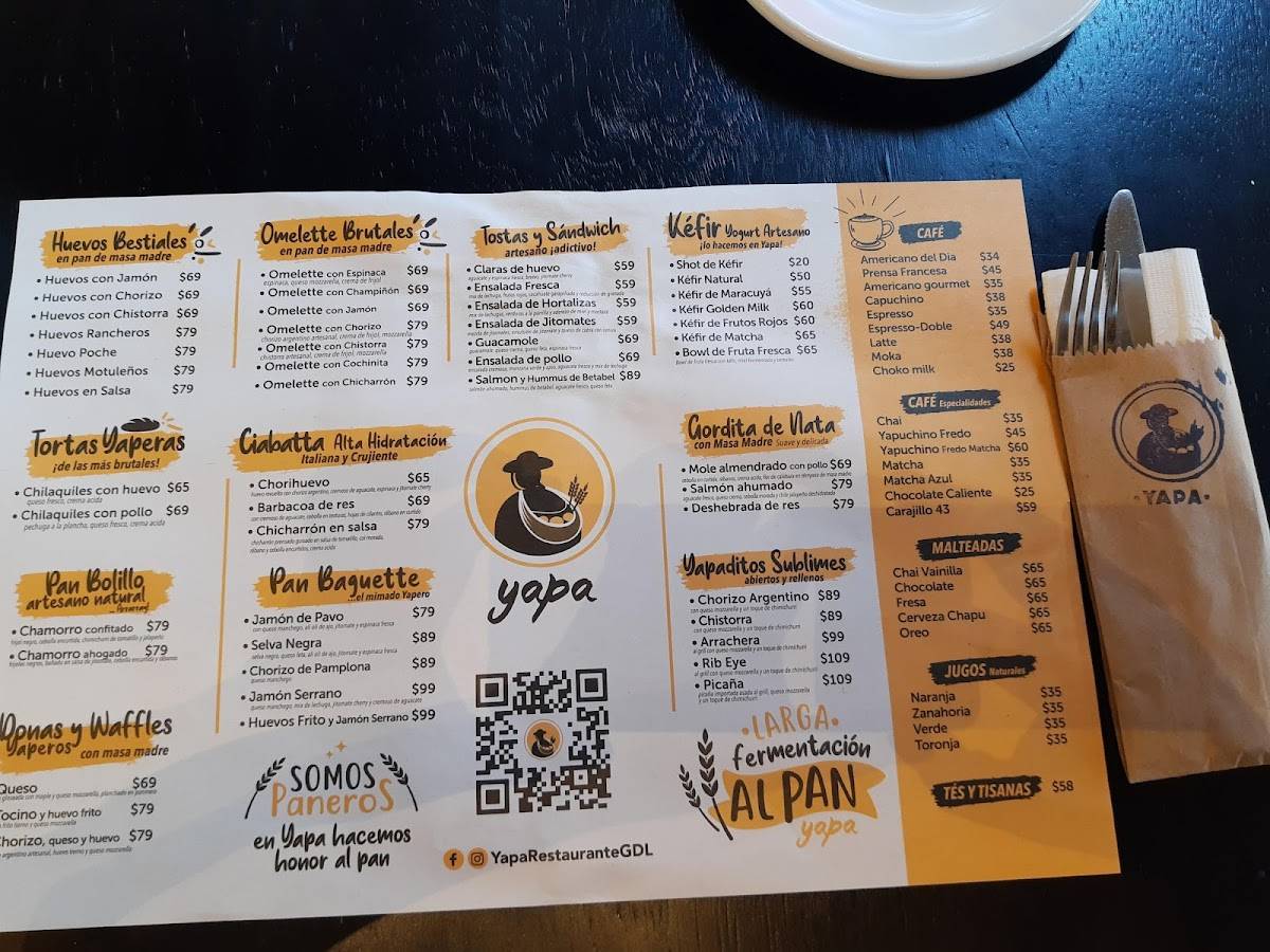 Carta del restaurante YAPA - Chapalita, Zapopan