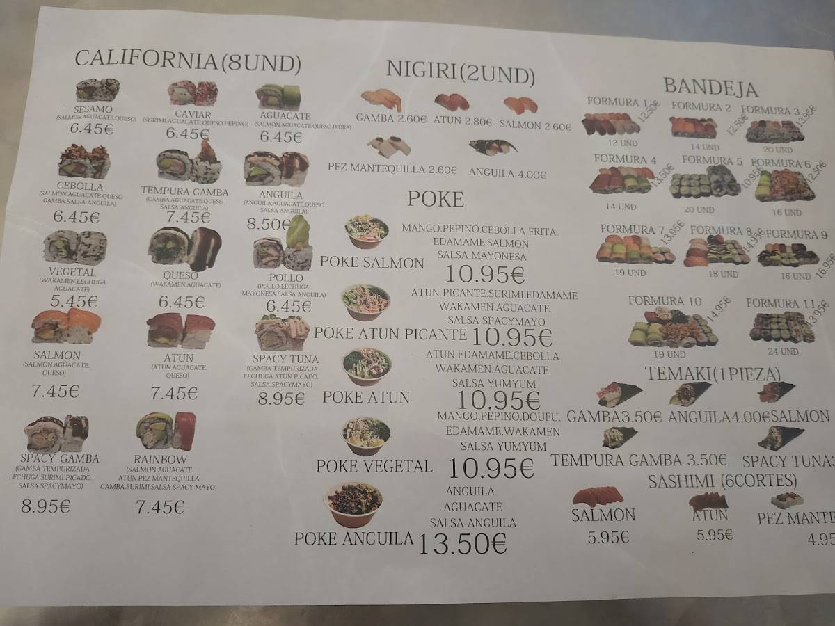 Carta del restaurante Bo Wok, Zaragoza, Pl. del Ntra. Sra. del Carmen