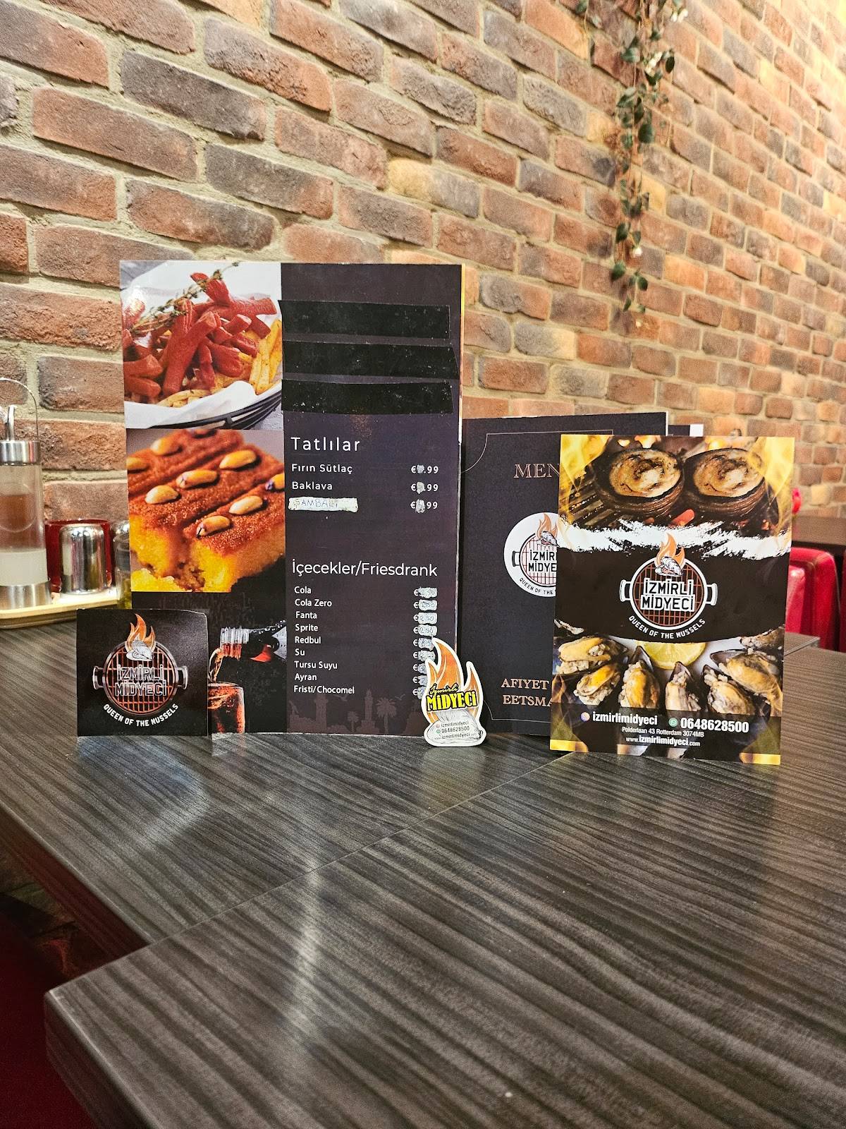 Menu at izmirli midyeci turks restaurant, Rotterdam