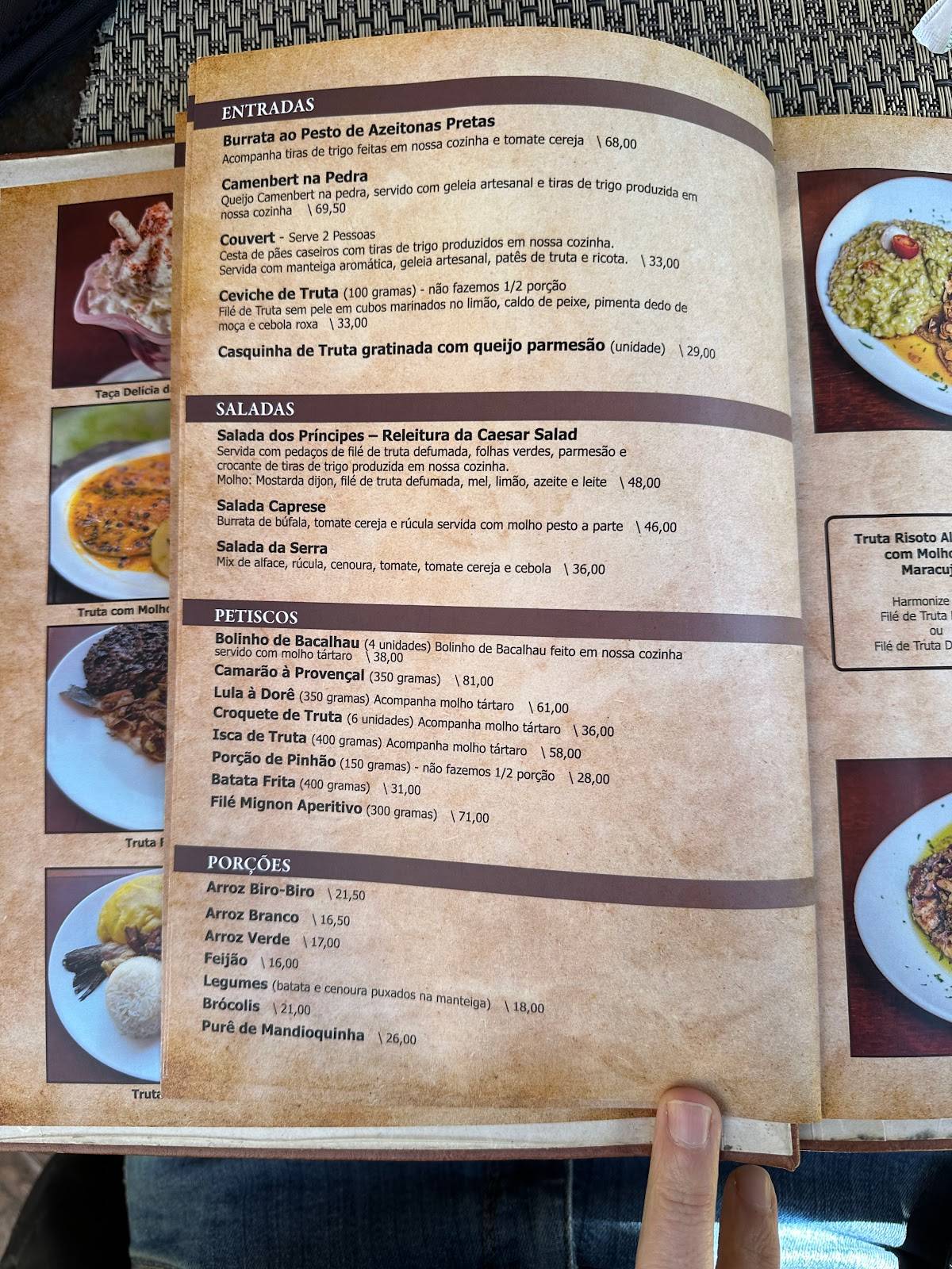 Menu em Restaurante Arco Íris, Santo Antônio do Pinhal, Avenida Antônio ...