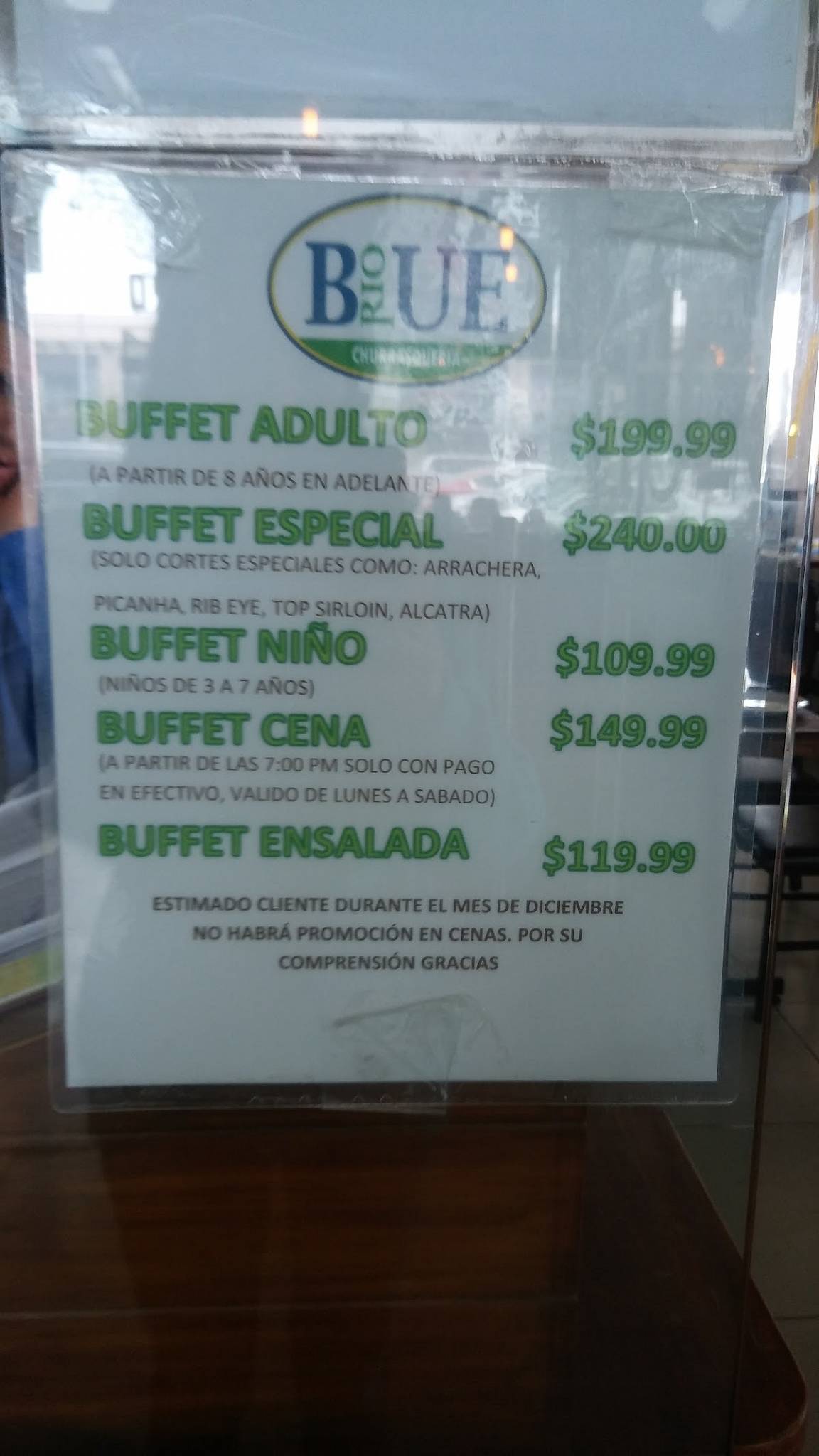Menu at Restaurante Brasileño Blue Río, Toluca