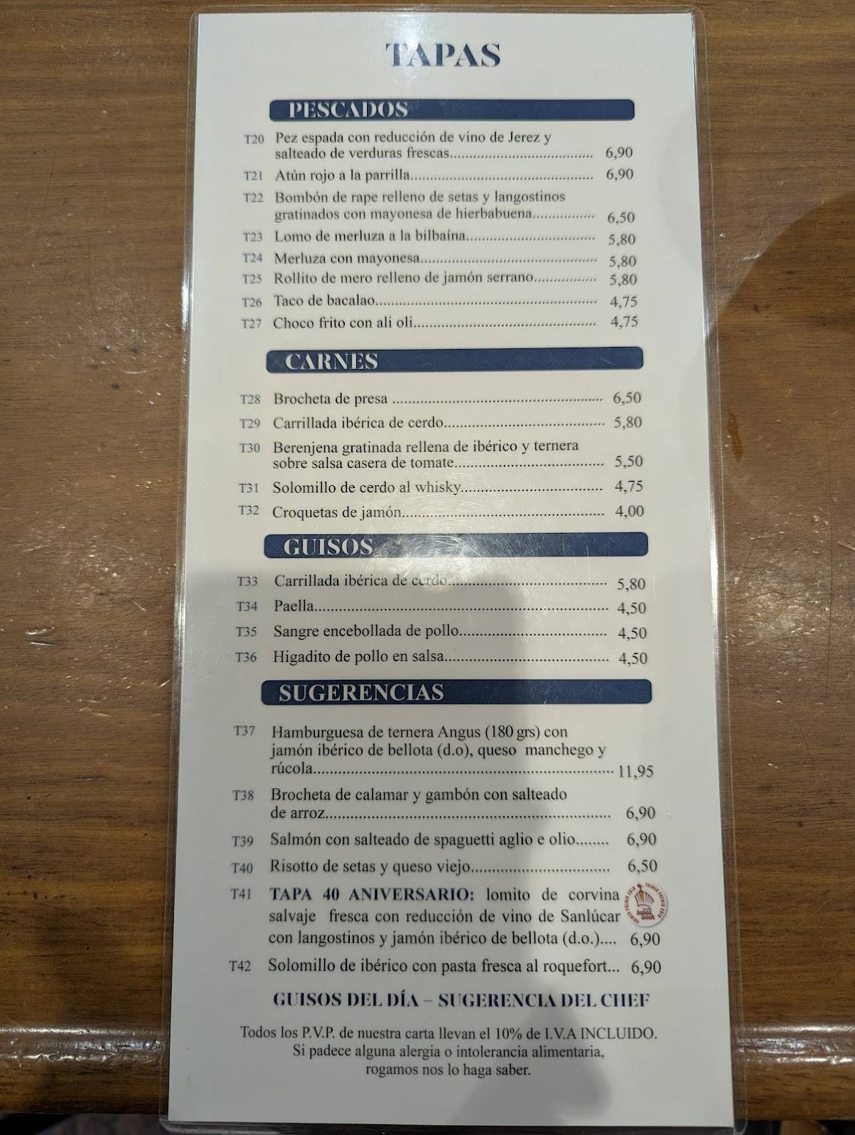 Carta de Restaurante El Cairo, Sevilla, C. Reyes Católicos
