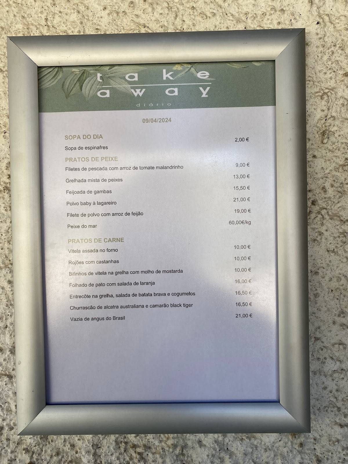 Menu at Restaurante Quatro Estações, Anadia