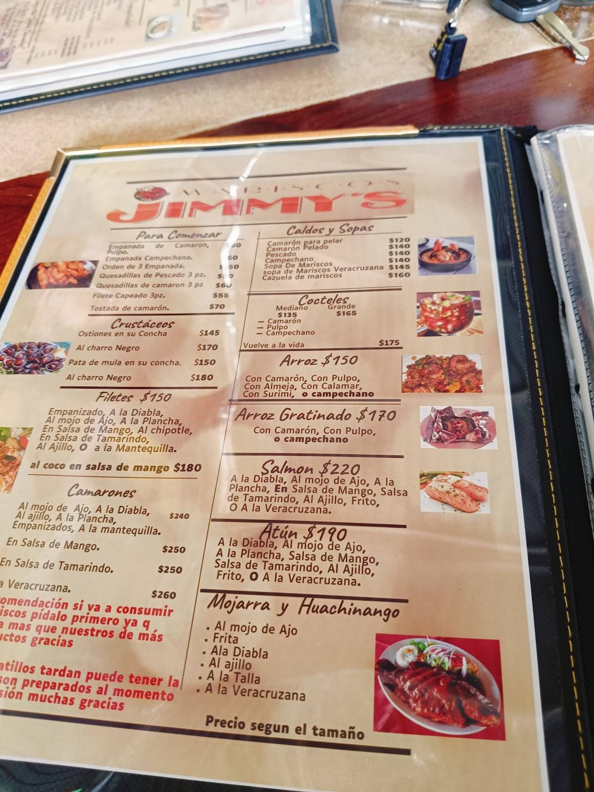 Carta de Restaurante gastronómico de Caldos de Gallina Yeimy, Tizayuca