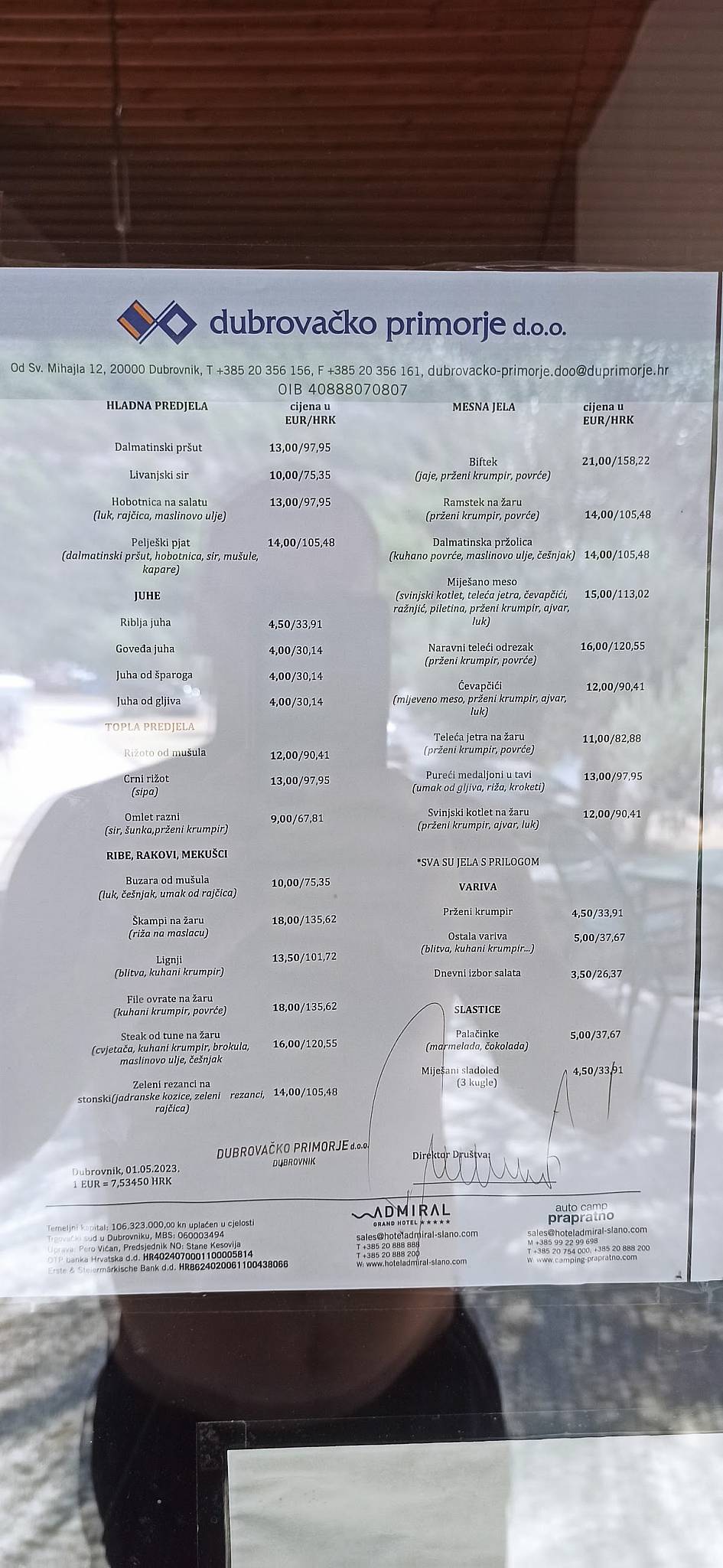 Menu at Restoran Camping Prapratno restaurant, Ston