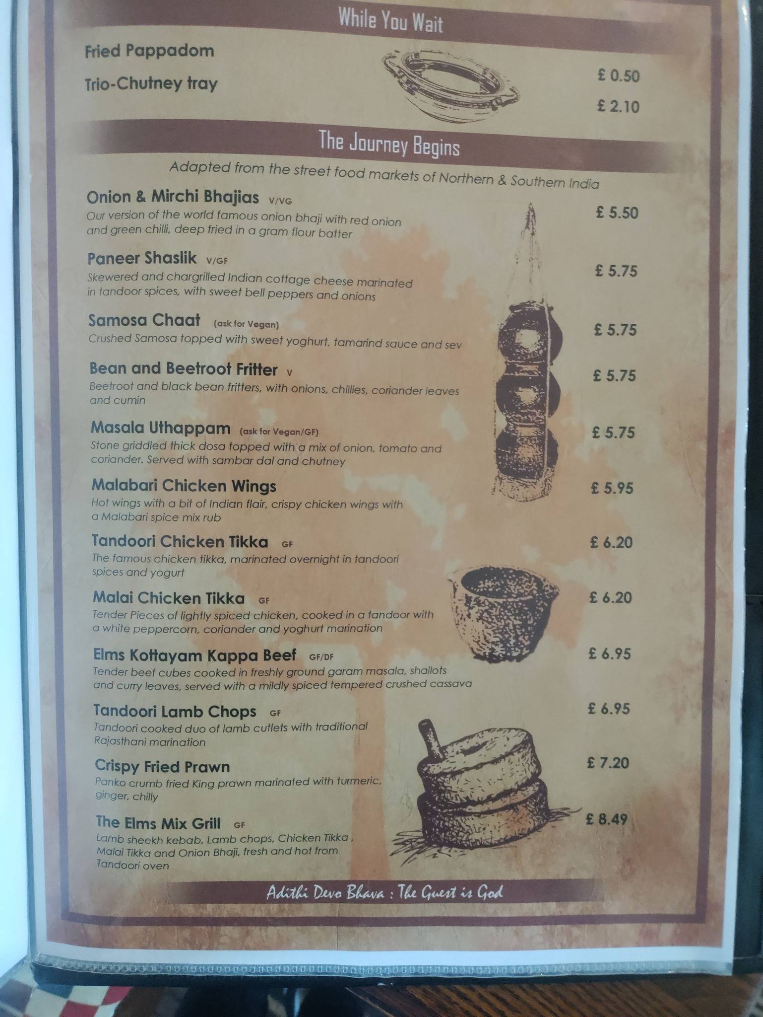 Menu at The Elms Hotel pub & bar, Retford