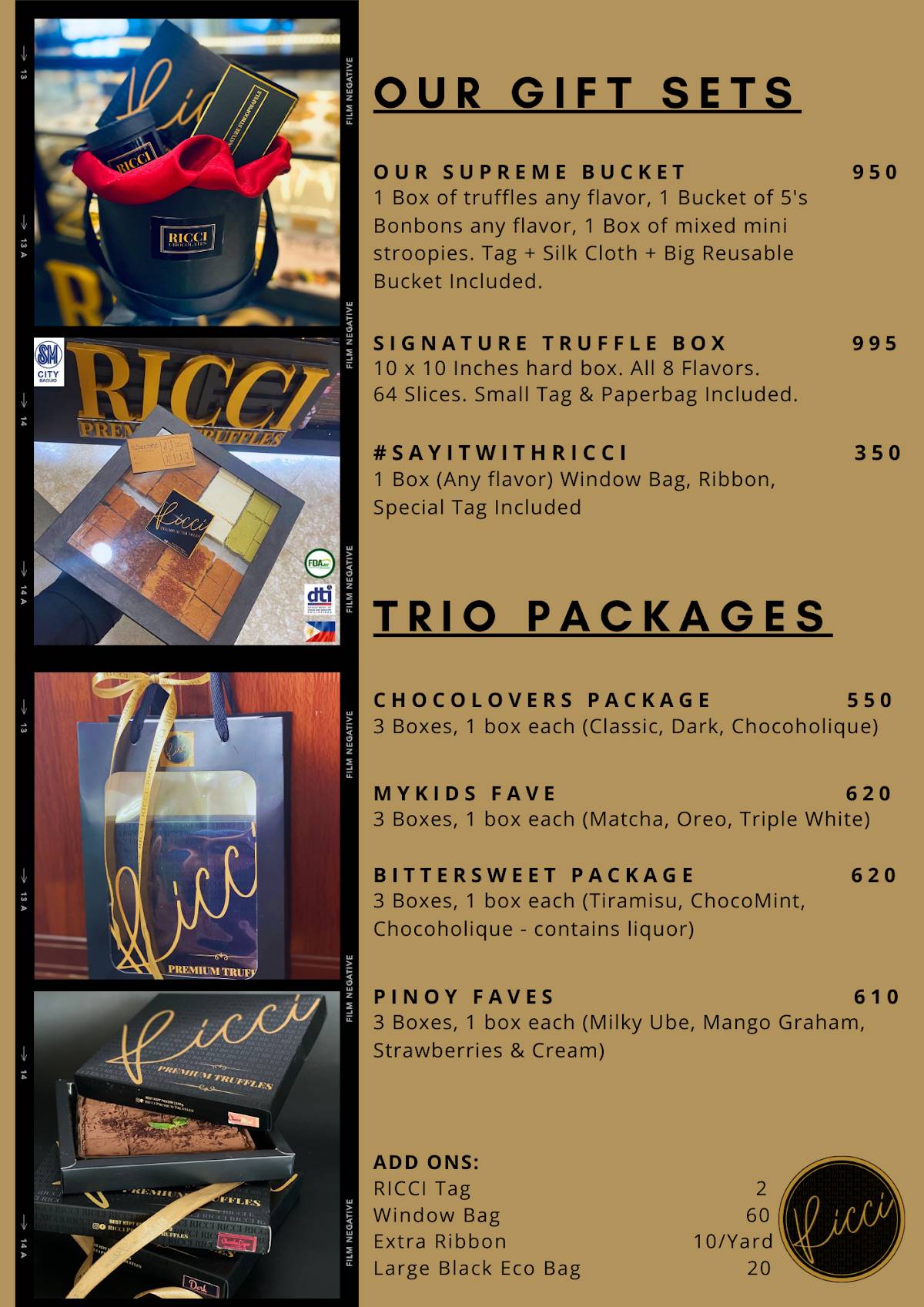 Menu at Ricci Chocolates - SM North Edsa desserts, Quezon City