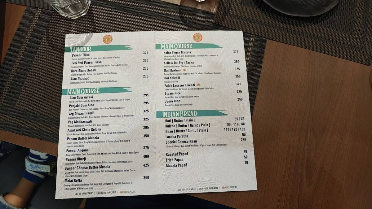 Menu at Richie Rich, Vadodara