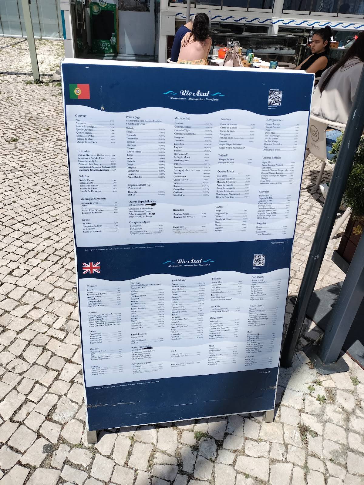 Menu em Rio Azul Marisqueira e Cervejaria restaurante, Setúbal