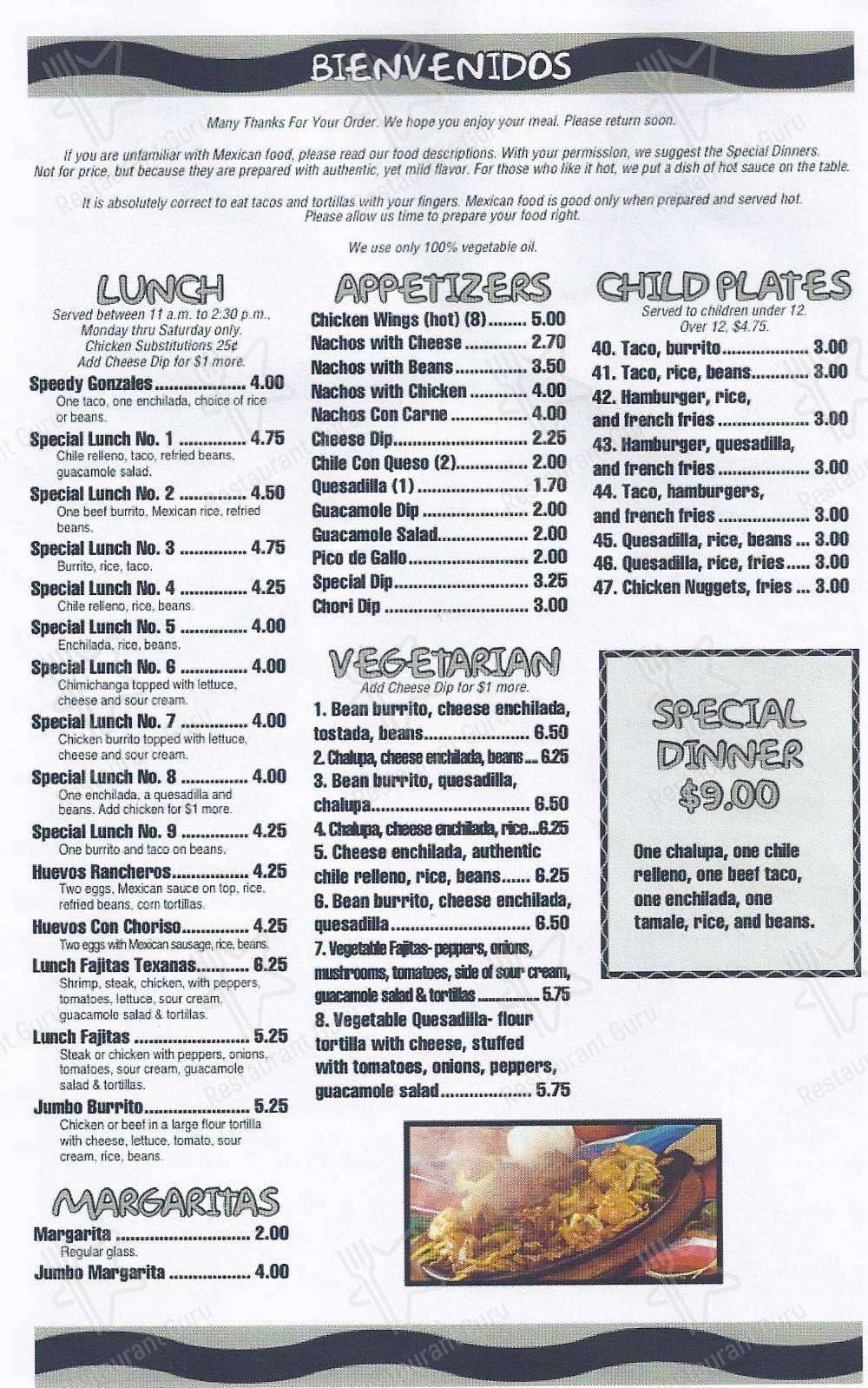 Menu at Rio Grande restaurant, Nitro, 503 1st Ave S