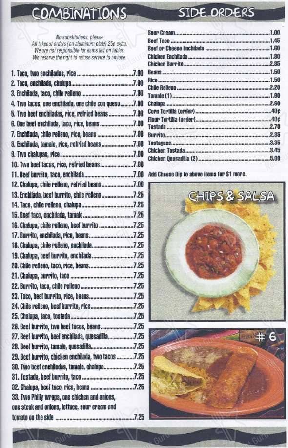 Menu at Rio Grande restaurant, Nitro, 503 1st Ave S
