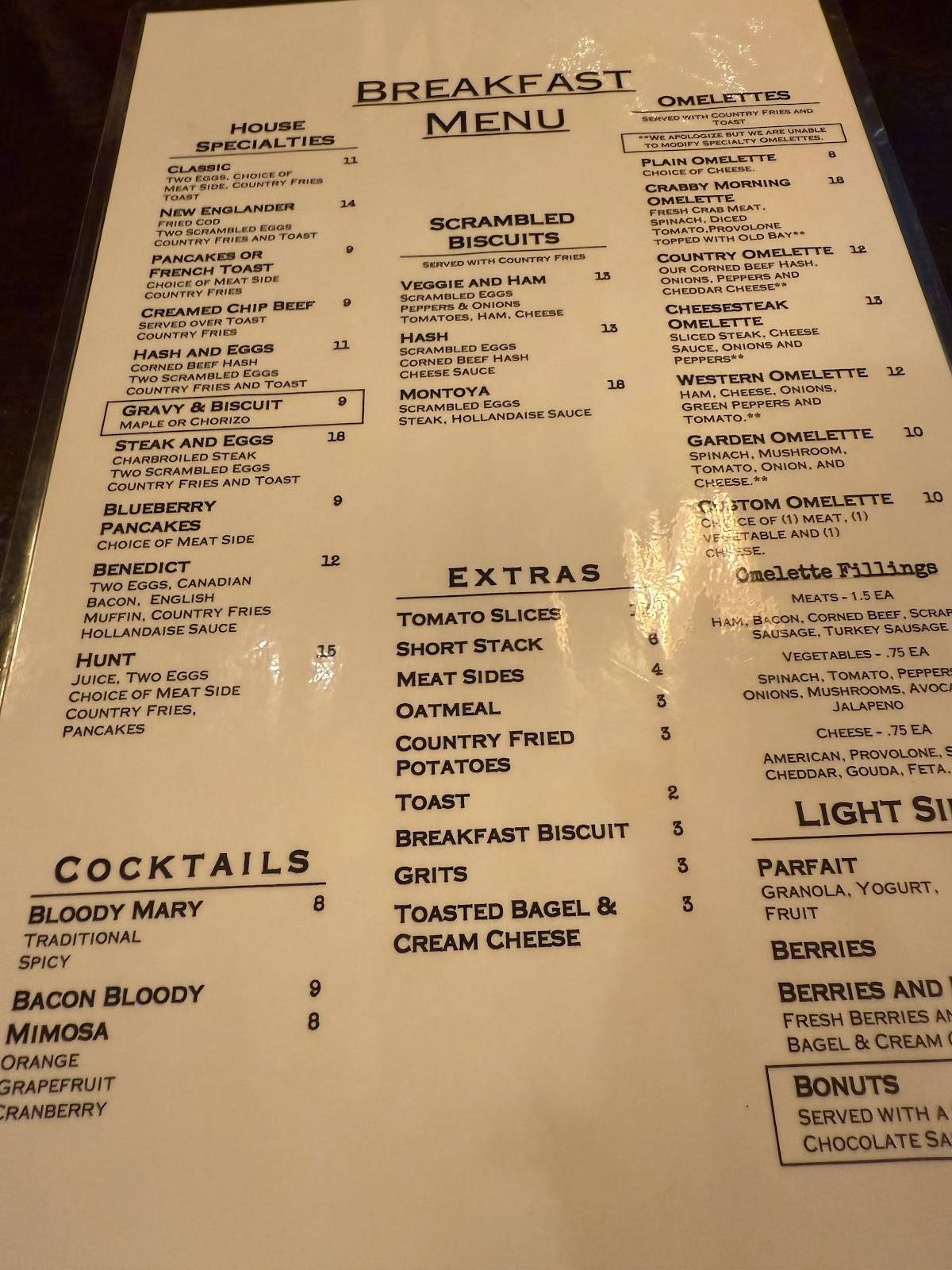 Menu at Rips Country Inn pub & bar, Bowie