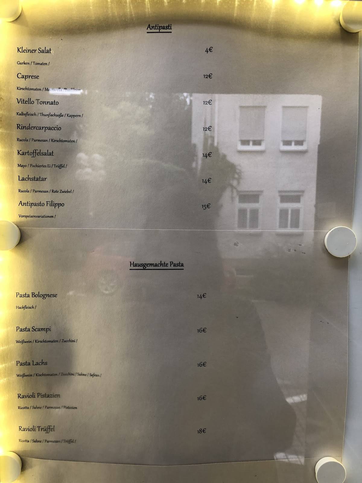 Speisekarte von Ristorante Filippo restaurant, Kaiserslautern