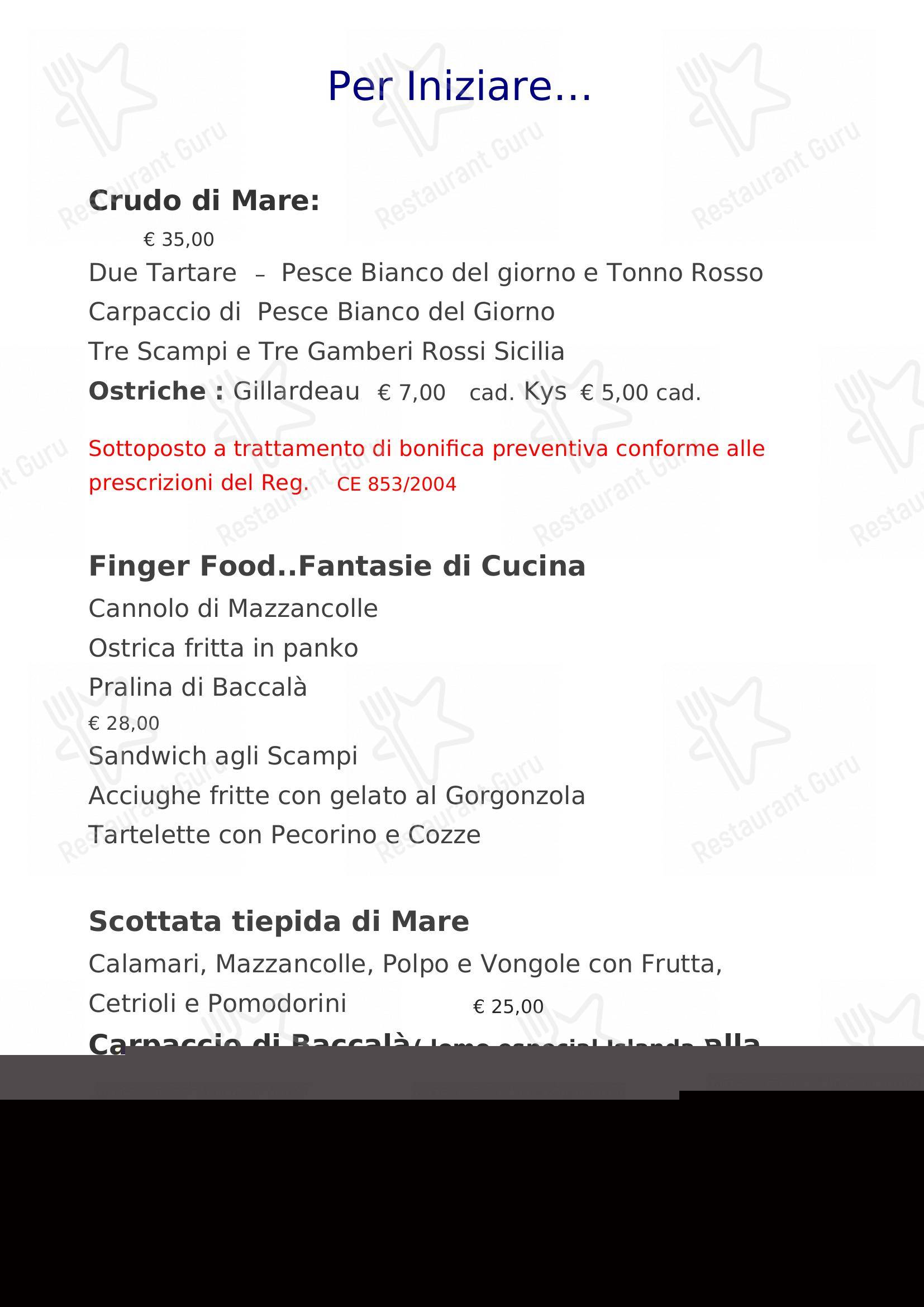 Menu da Ristorante Foresta, Marina di Pisa