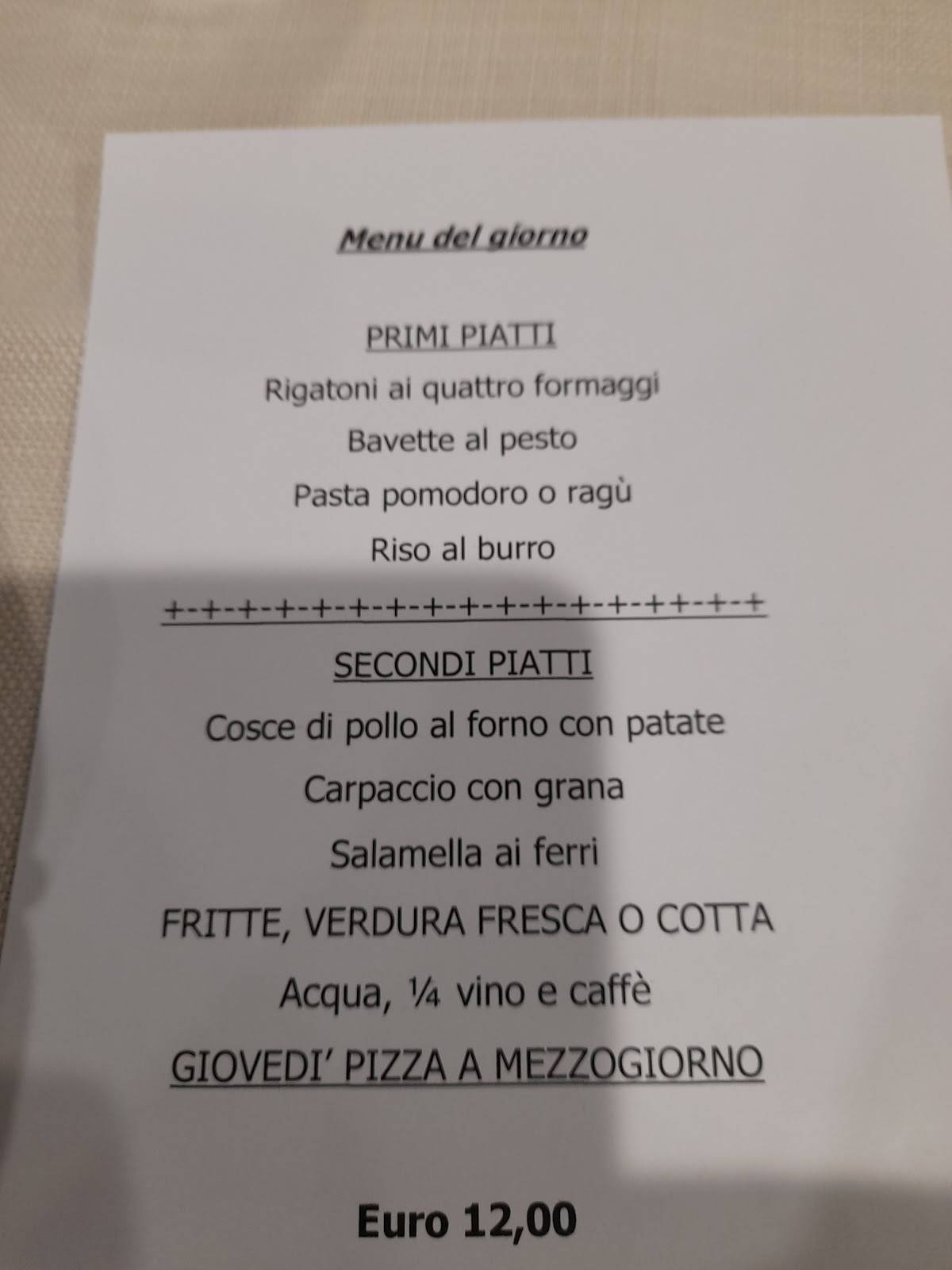 Speisekarte von Ristorante Pippo, Capo di Ponte, Via Nazionale