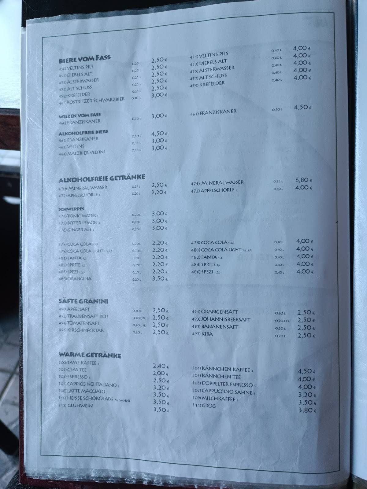 Speisekarte von Viktoria Mediterrane Küche restaurant, Viersen