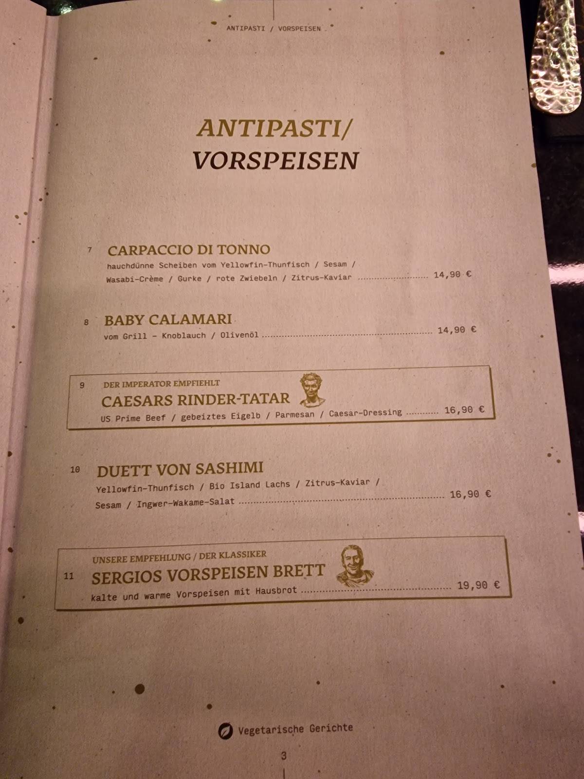 Speisekarte von da Sergio Emden pub & Bar, Emden