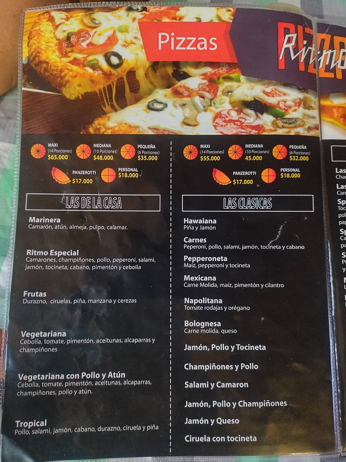 Carta del restaurante Ritmo Pizza, Bucaramanga, Cra. 49 #54-210