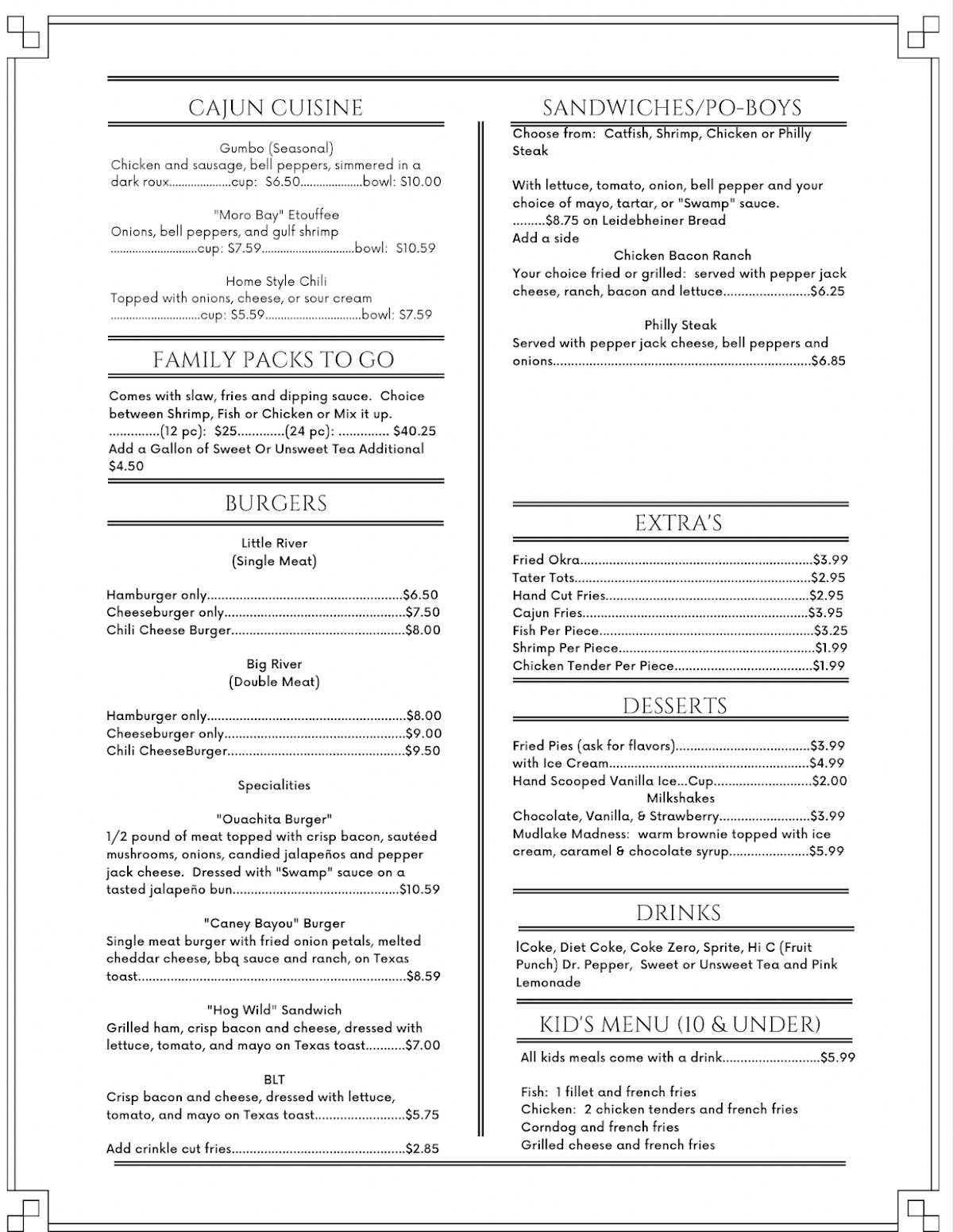 Menu at River Bottom Grill BBQ, Strong