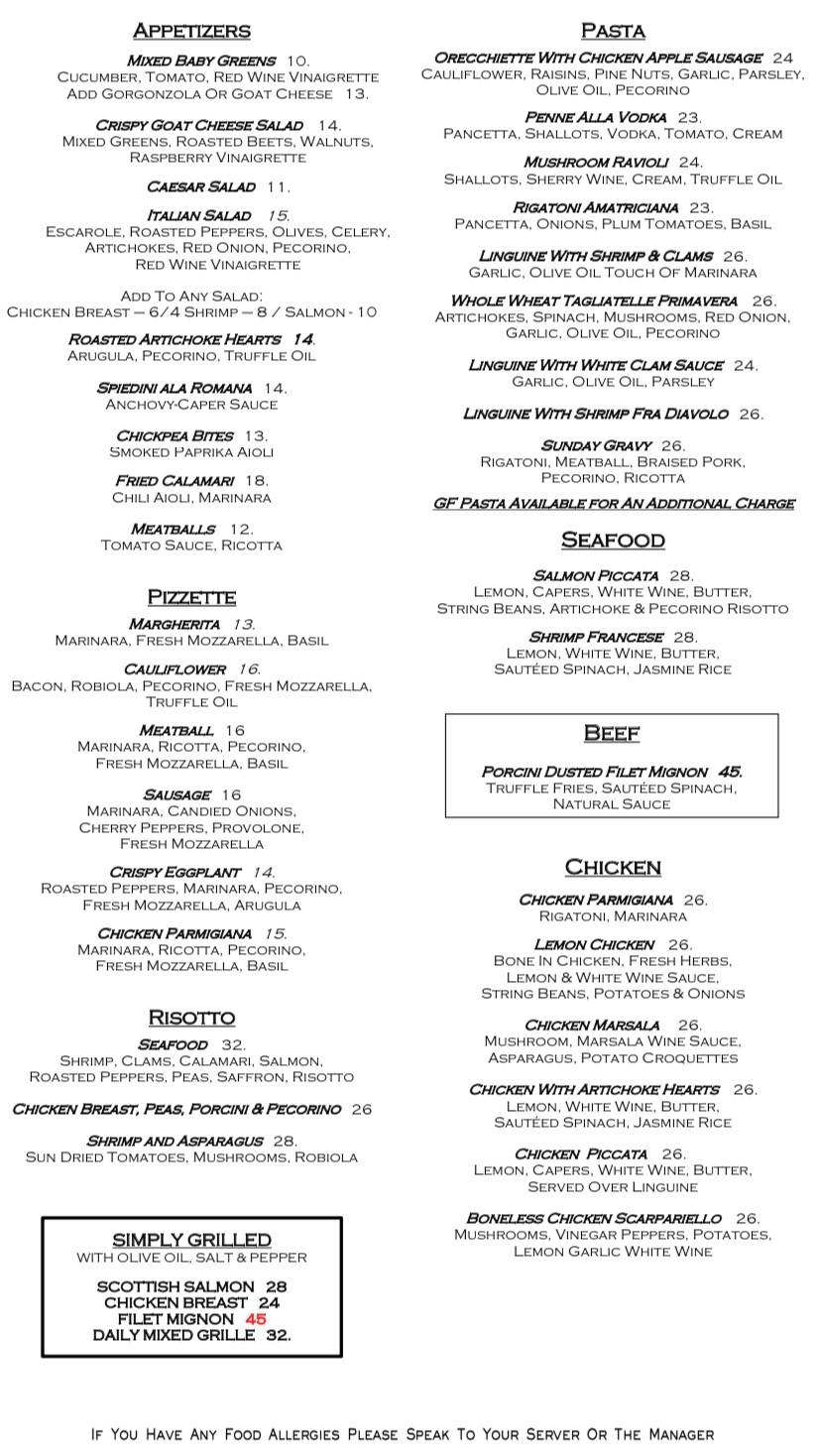 Menu at River City Grille restaurant, Irvington