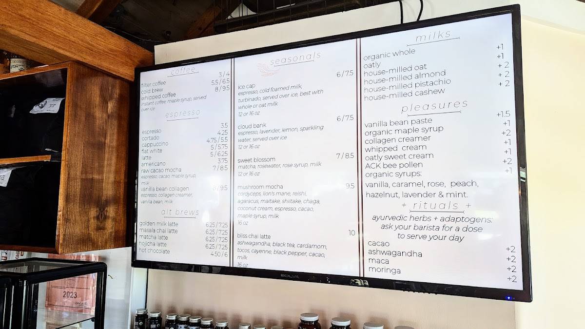 Menu at Roastd General Store cafe, Nantucket