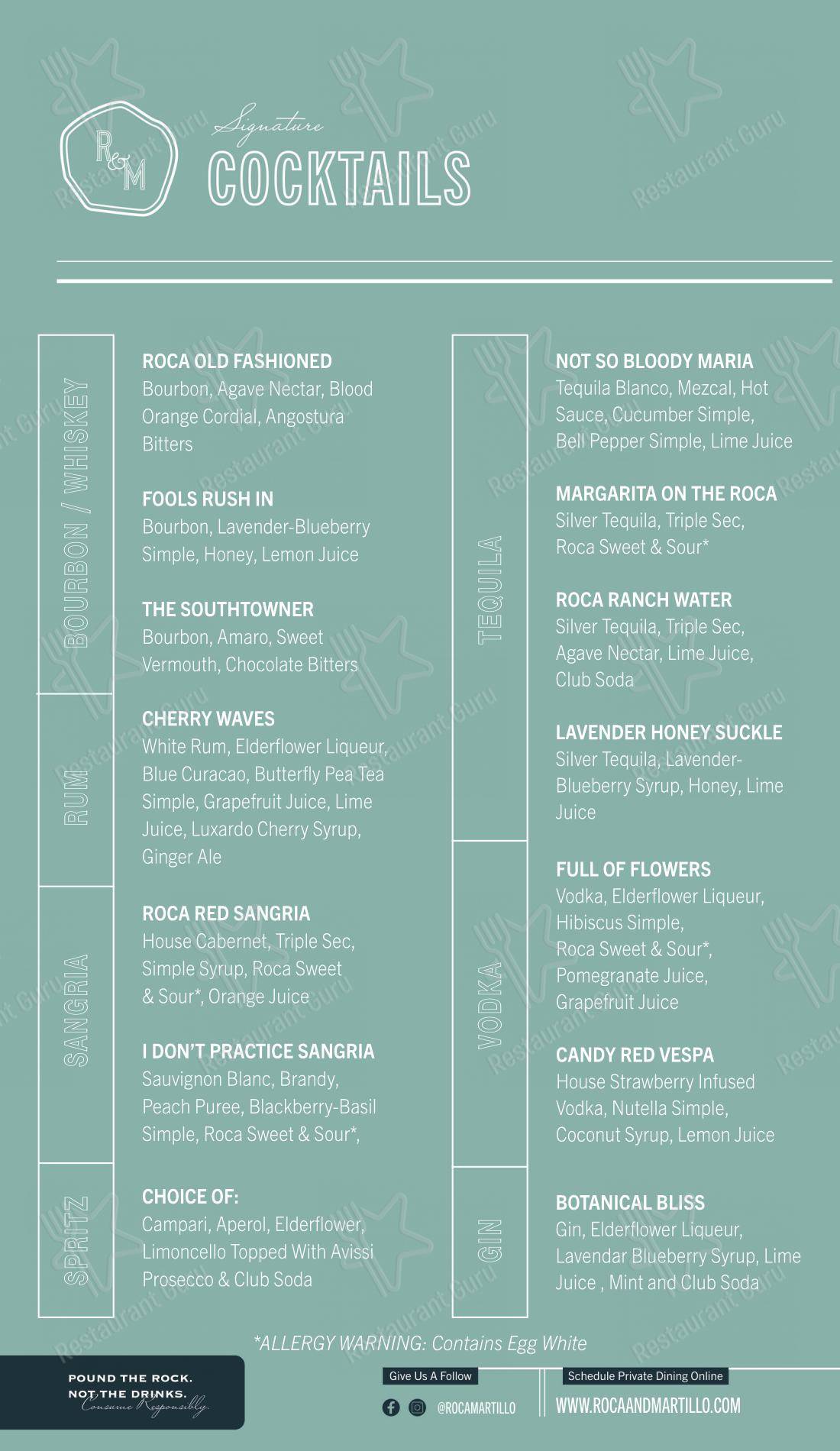 Menu at Roca & Martillo desserts, San Antonio